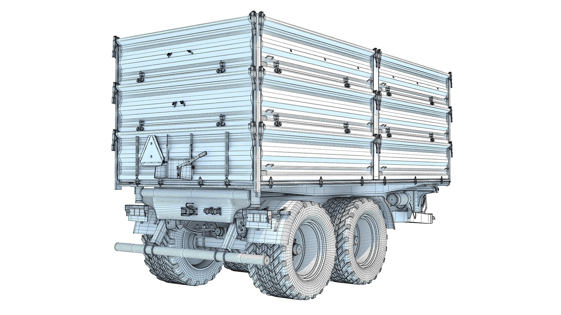 Farm Tractor Trailer 3D - TurboSquid 1795859
