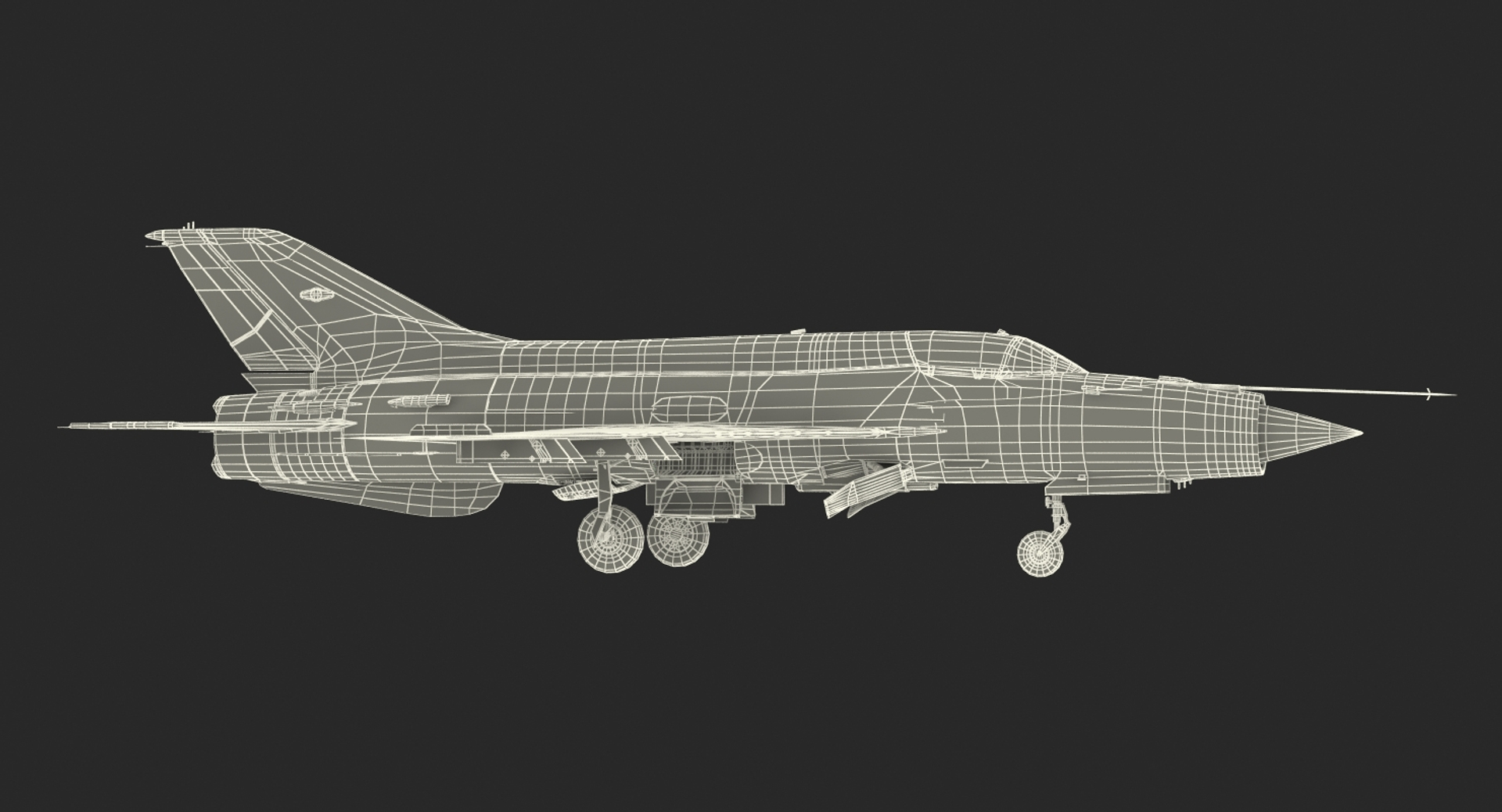 fighter mig-21 fishbed russian 3d max