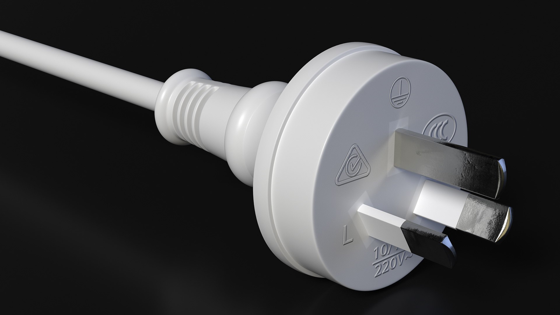 3D Type I Electric Plug White Rigged for Maya model - TurboSquid 2069347