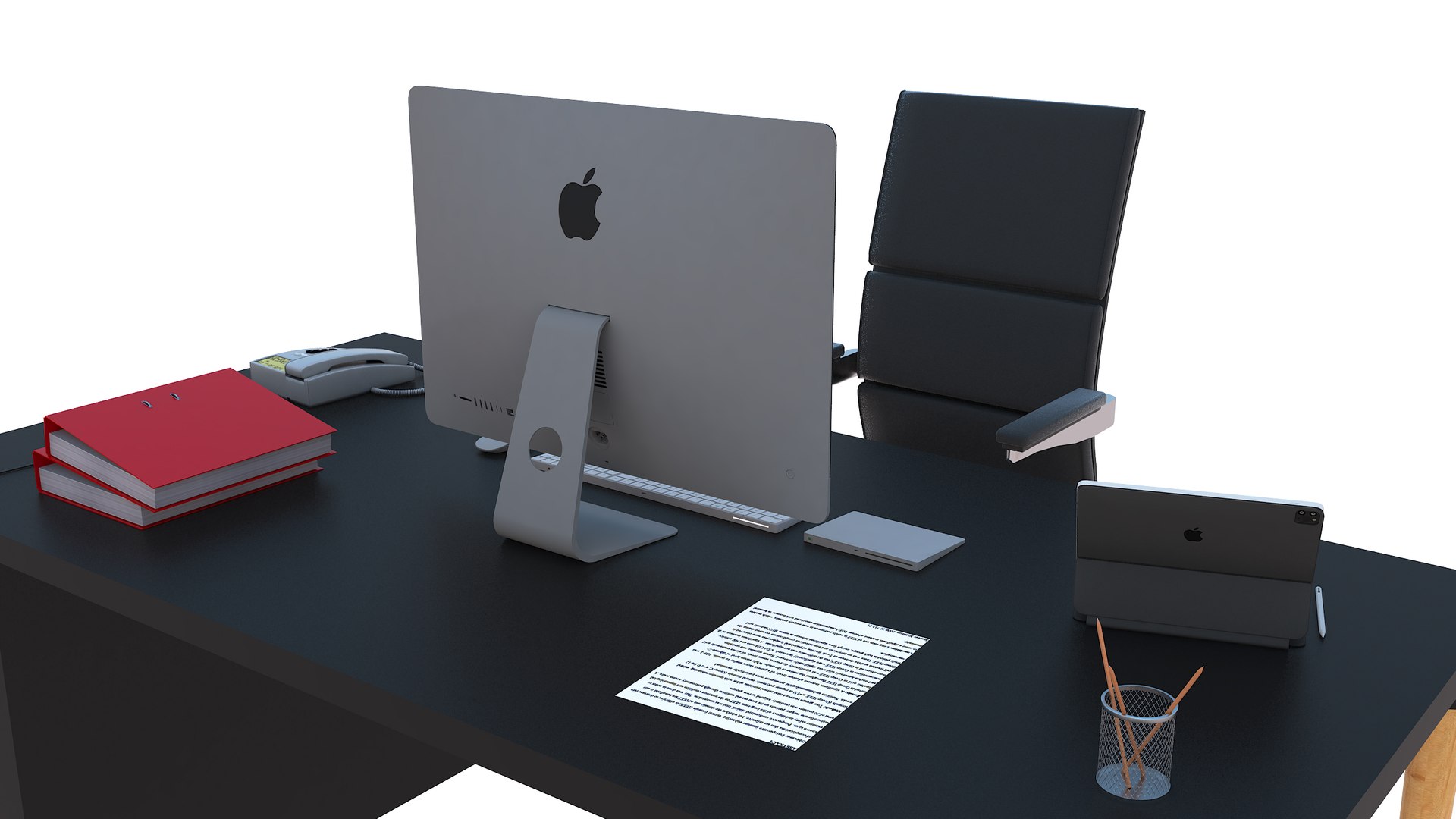 3D Apple IMac Workstation Desk - Black - TurboSquid 1907262