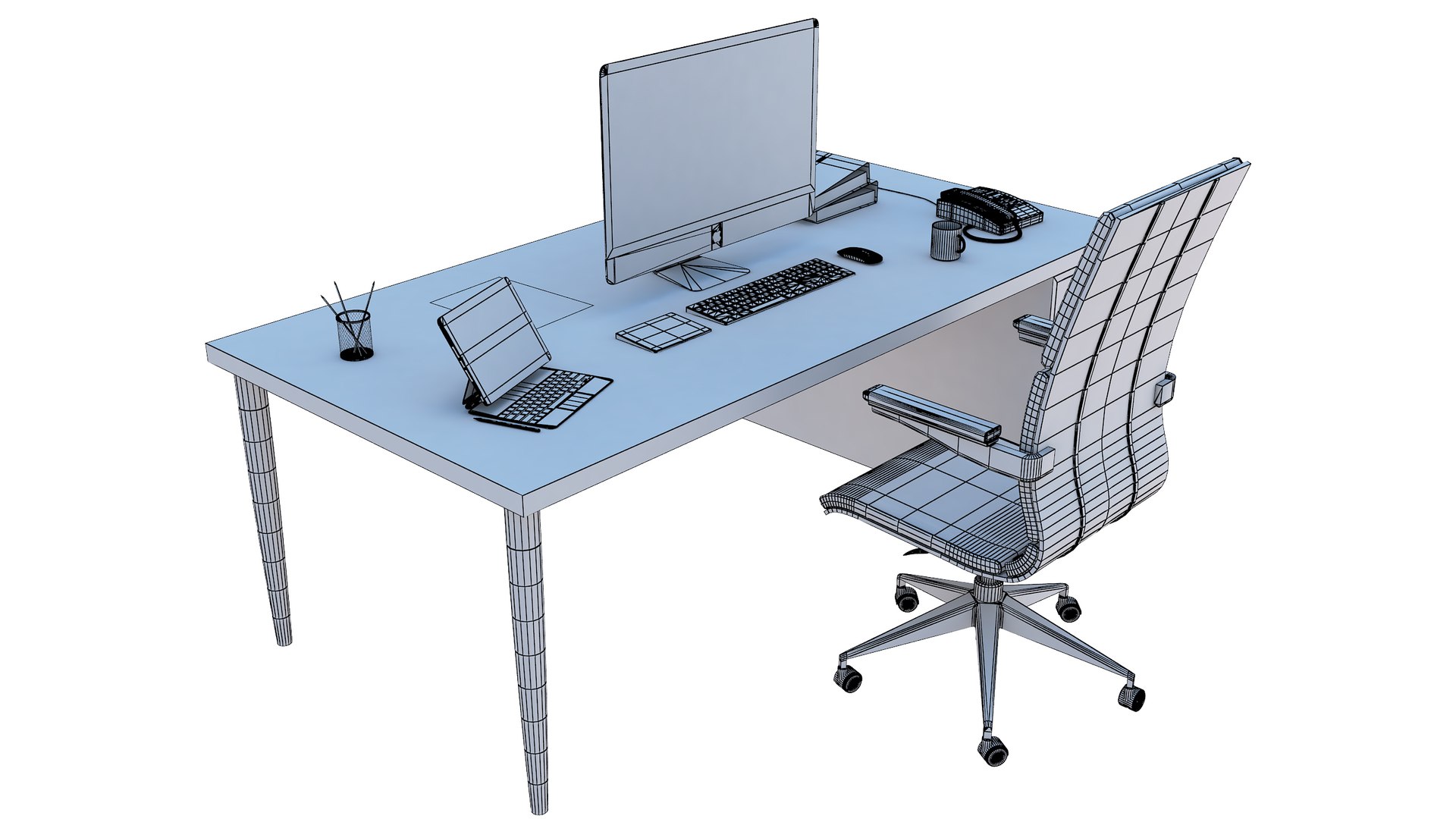 3D Apple IMac Workstation Desk - Black - TurboSquid 1907262