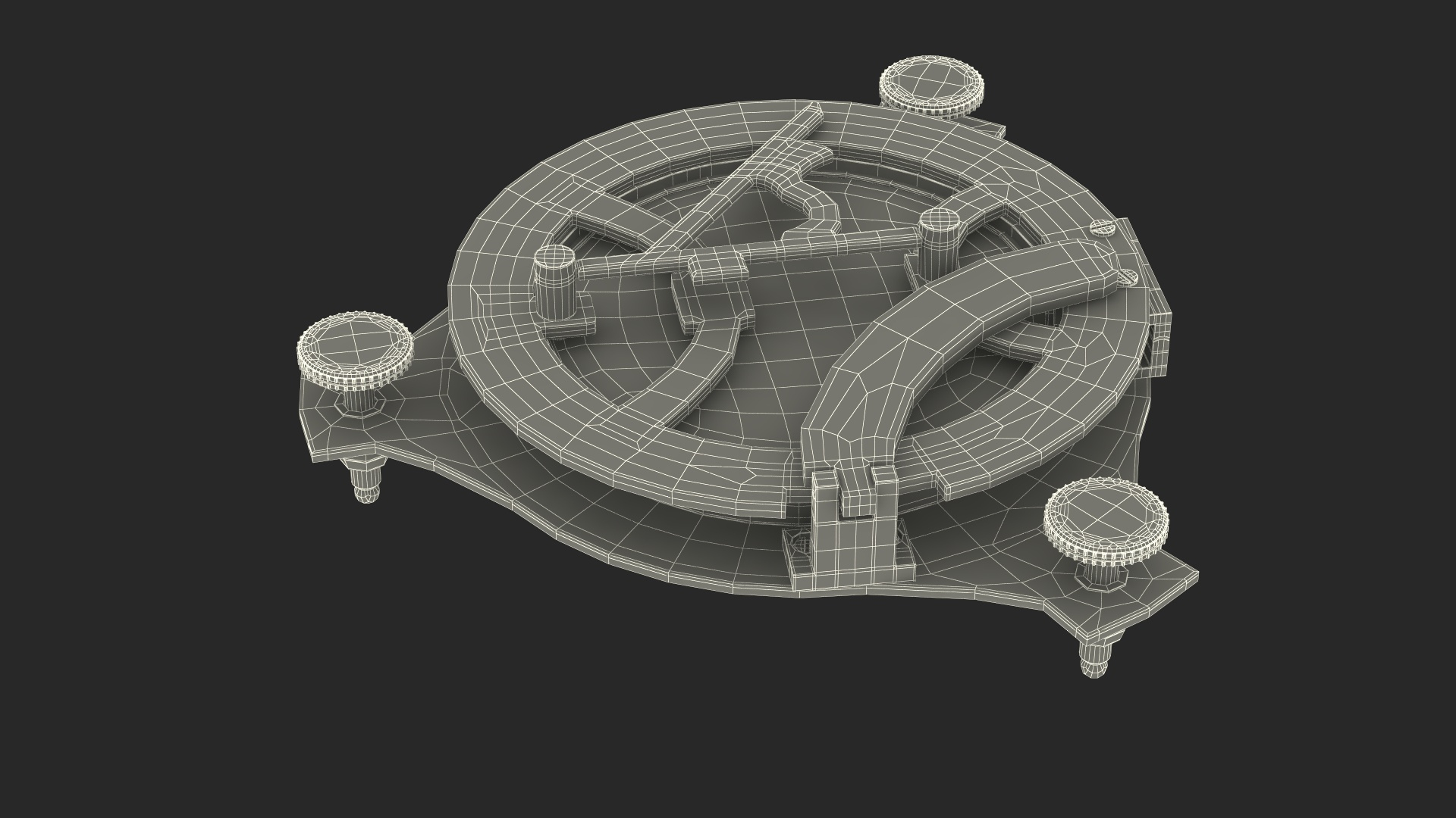 Folded Aged Antique Compass With Sundial 3D Model - TurboSquid 2212758