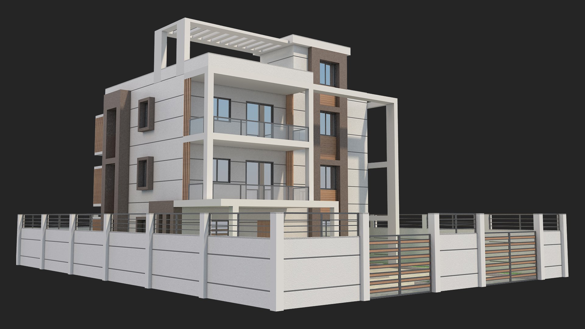 Three Storey House 2 Model - TurboSquid 2197711