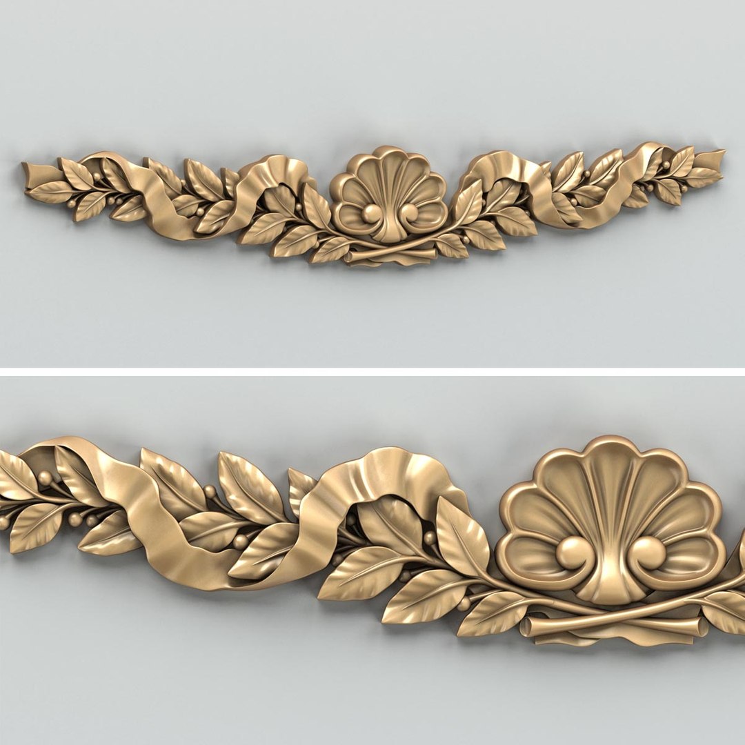 3d Model Carved Horizontal Decor