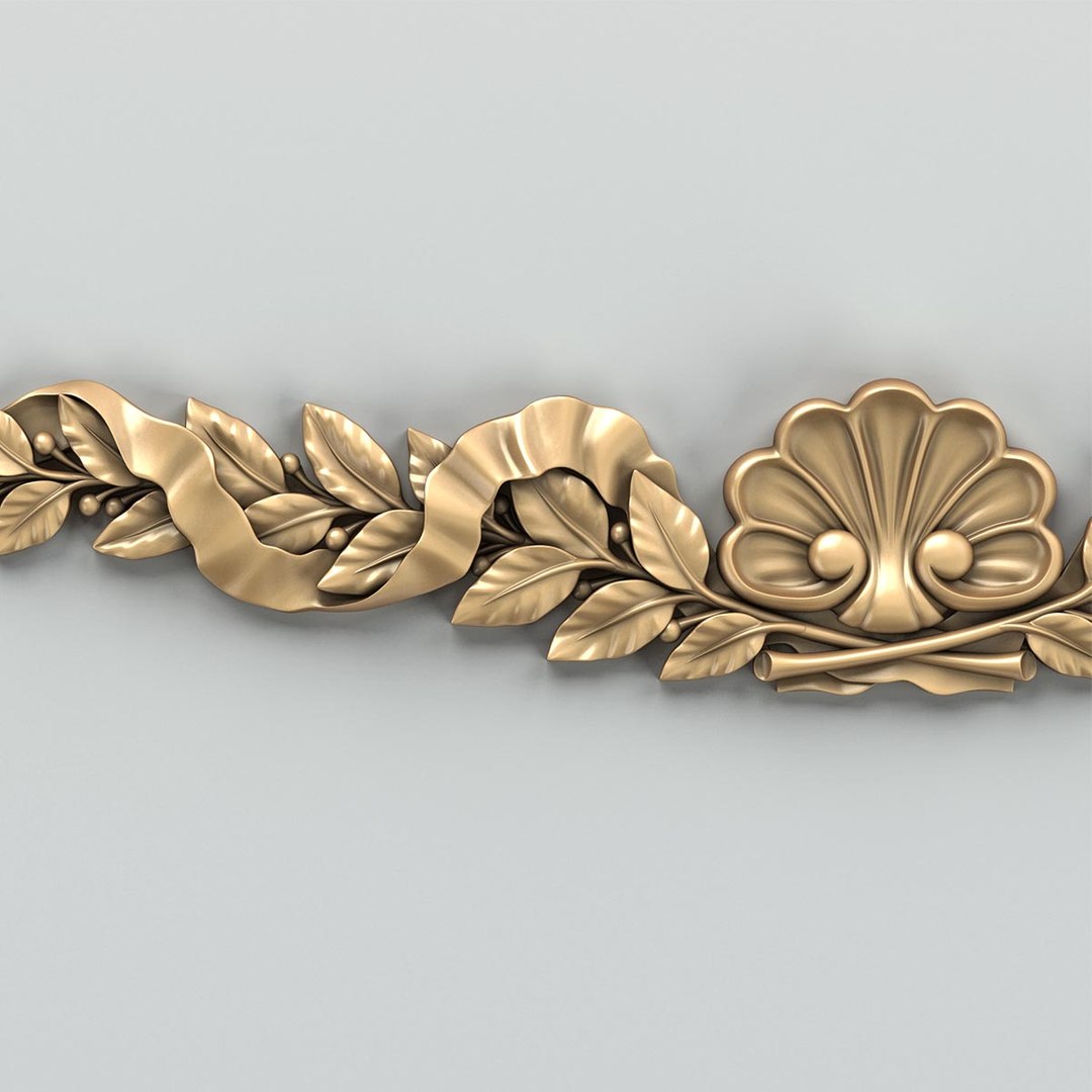3d Model Carved Horizontal Decor