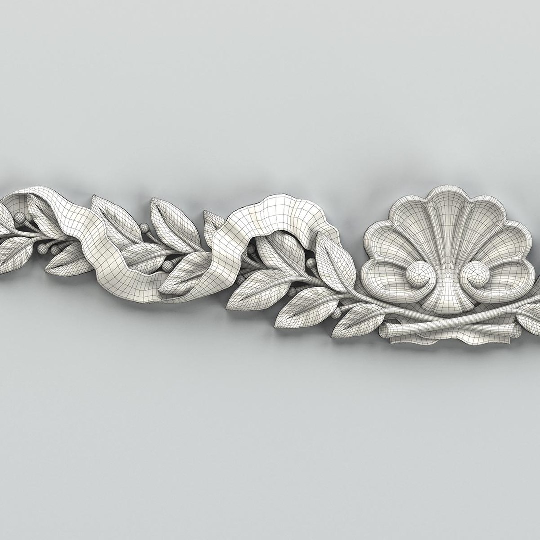 3d Model Carved Horizontal Decor