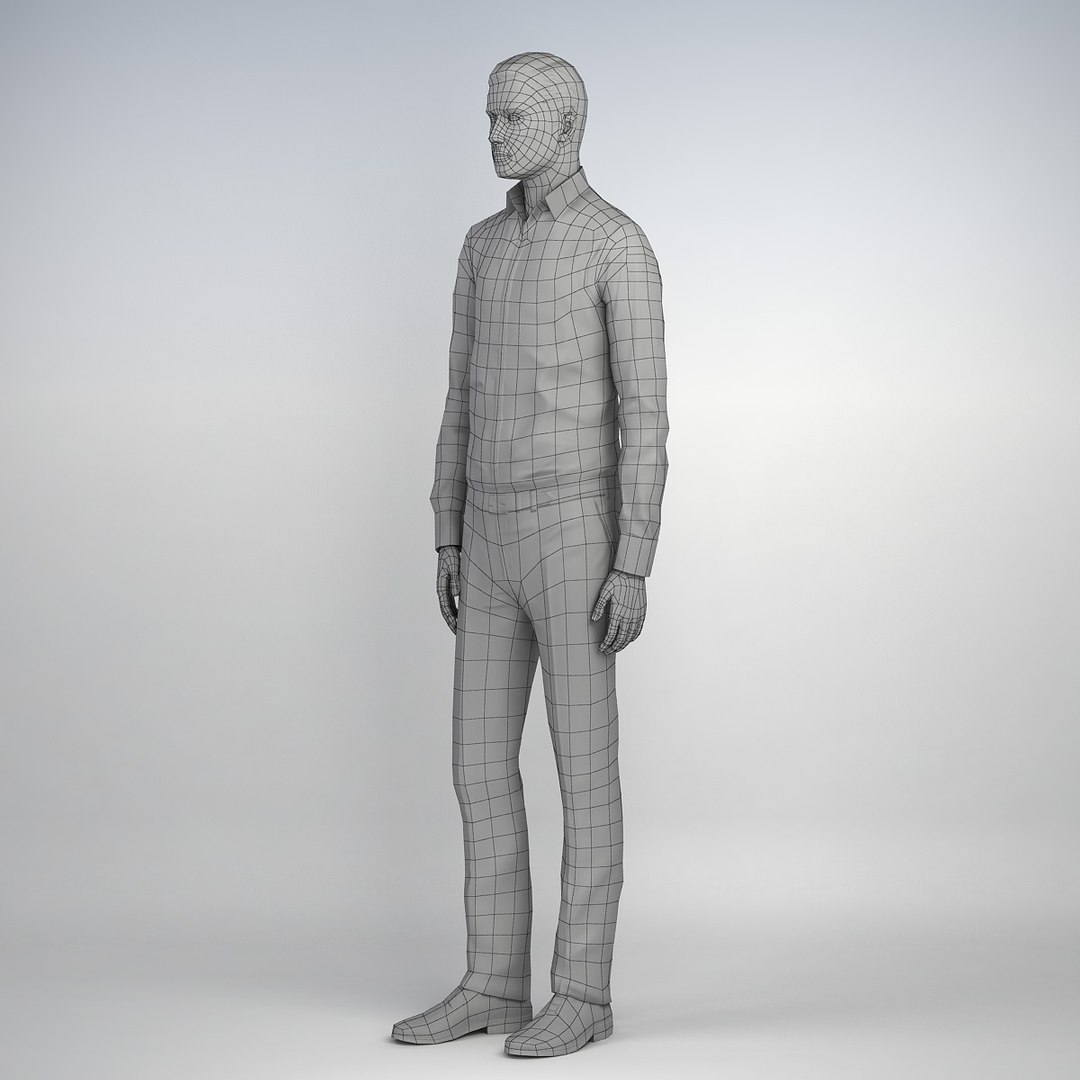 3d Human Casual Man Character Model