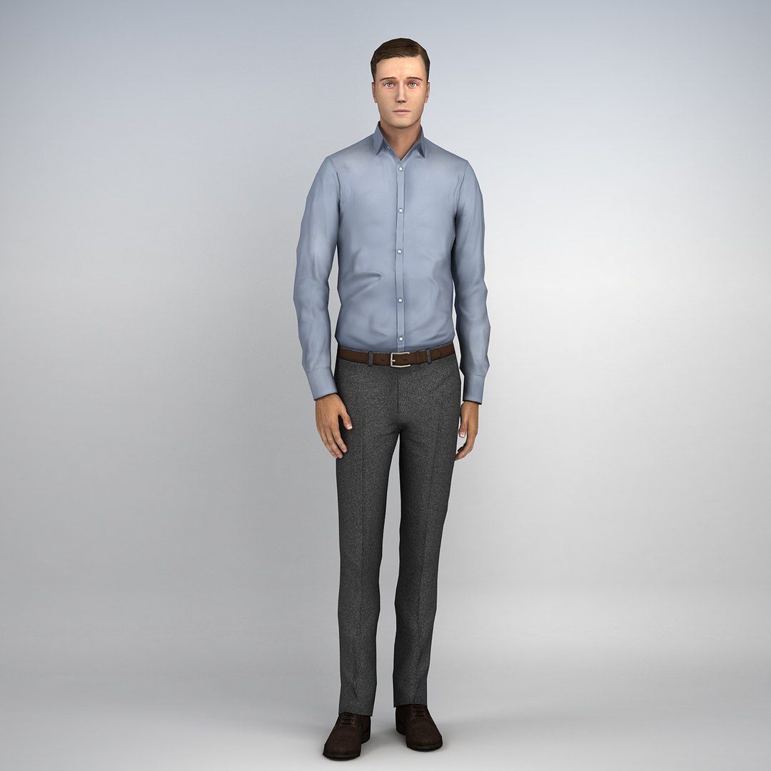 3d Human Casual Man Character Model