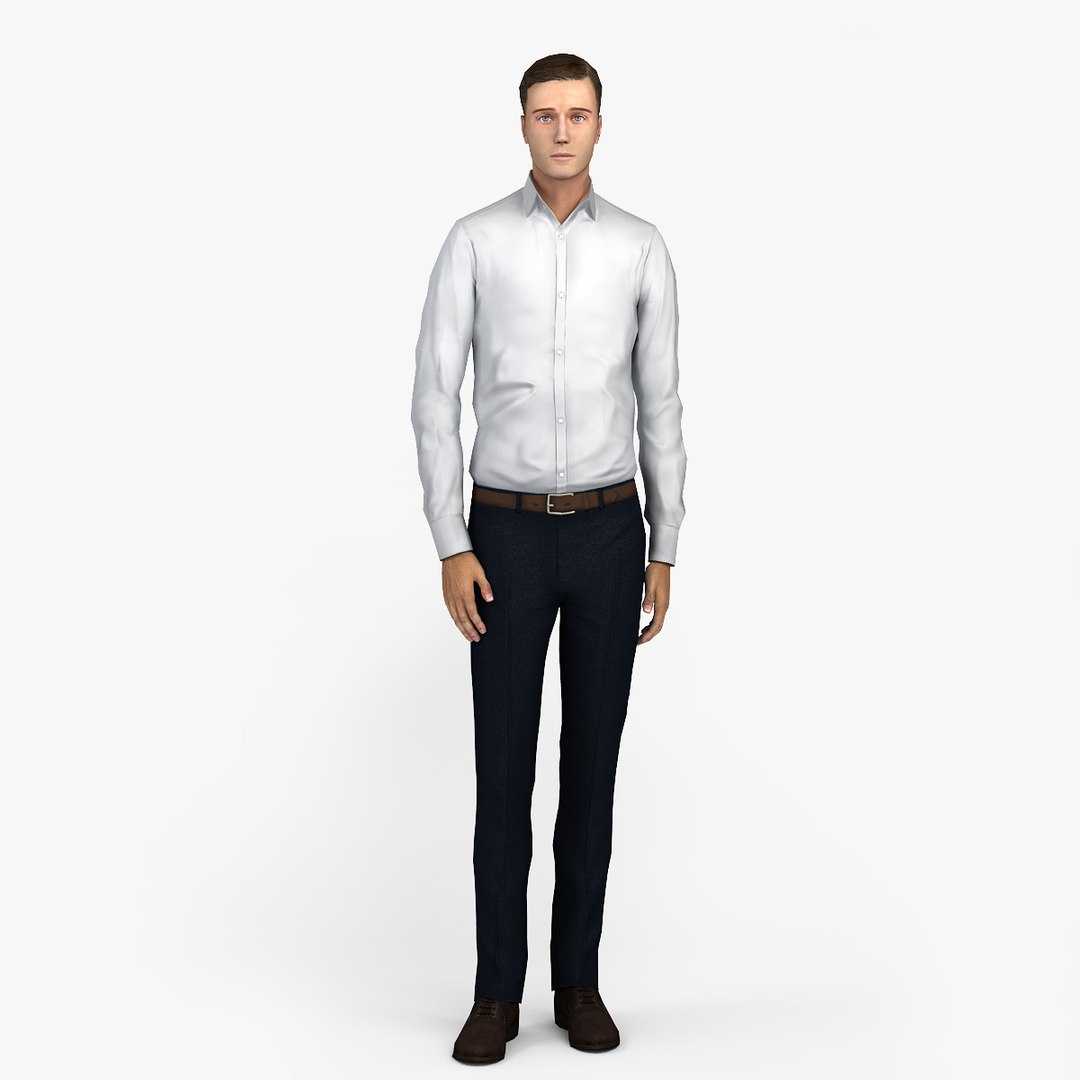 3d human casual man character model
