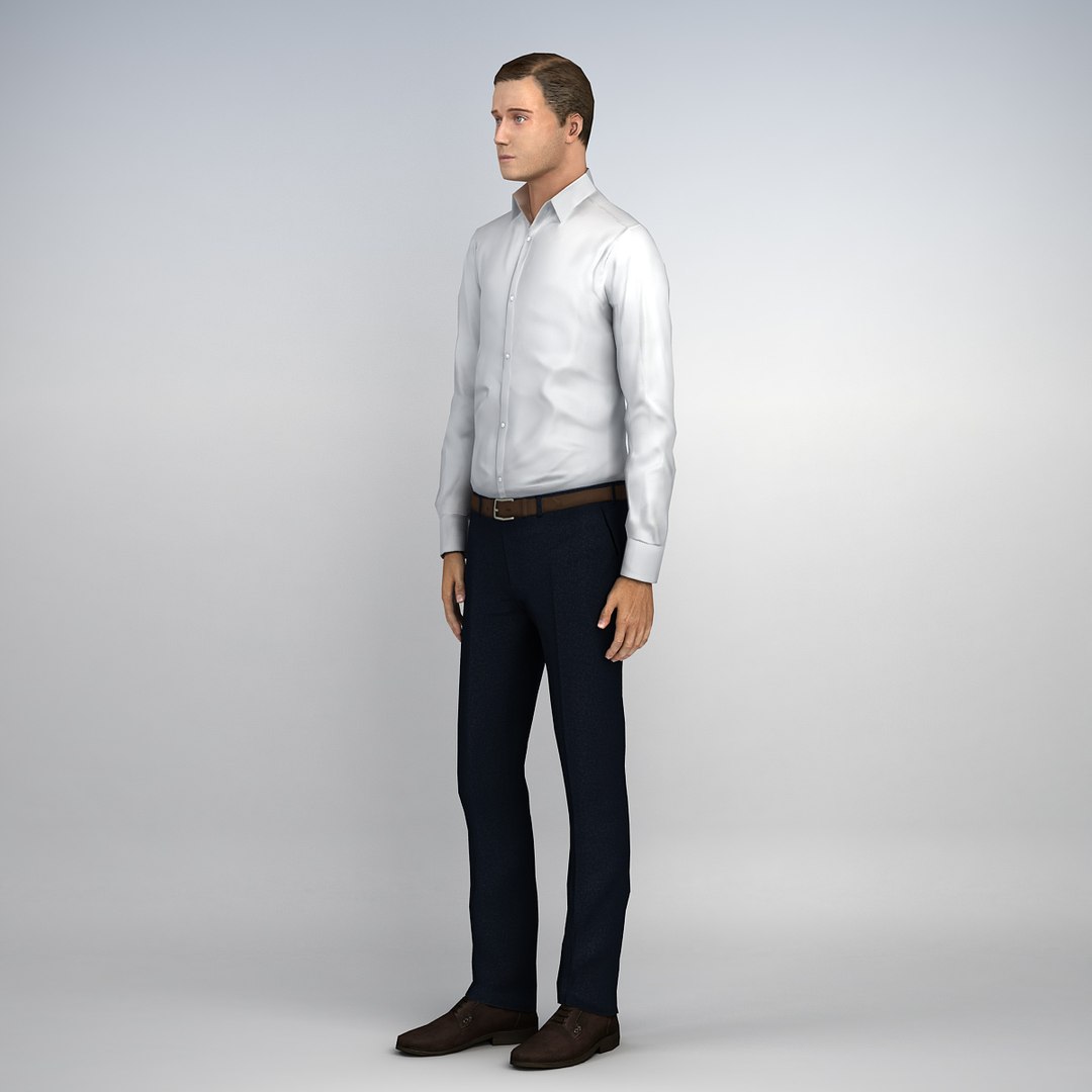 3d Human Casual Man Character Model