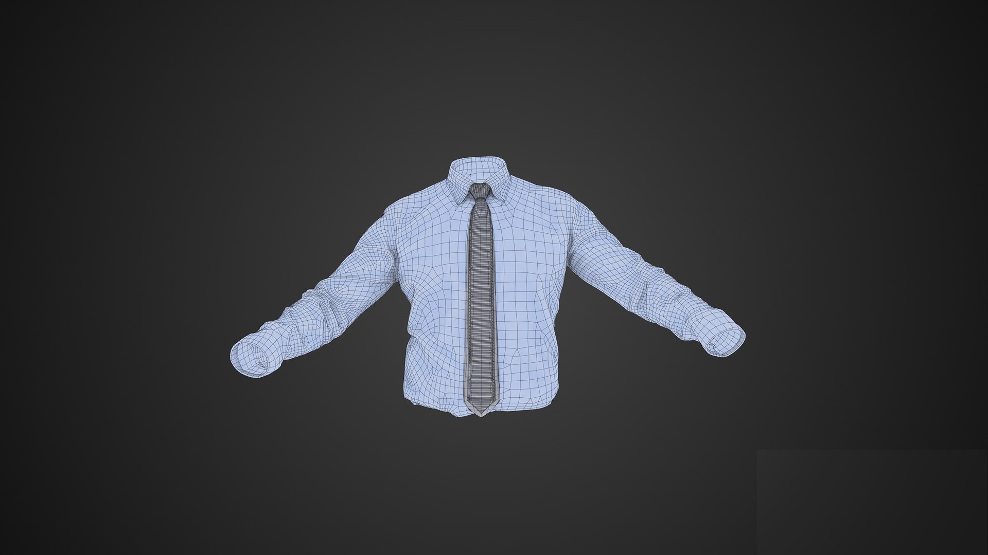 3D model Game Ready Skyblue Shirts and Tie - TurboSquid 2094408
