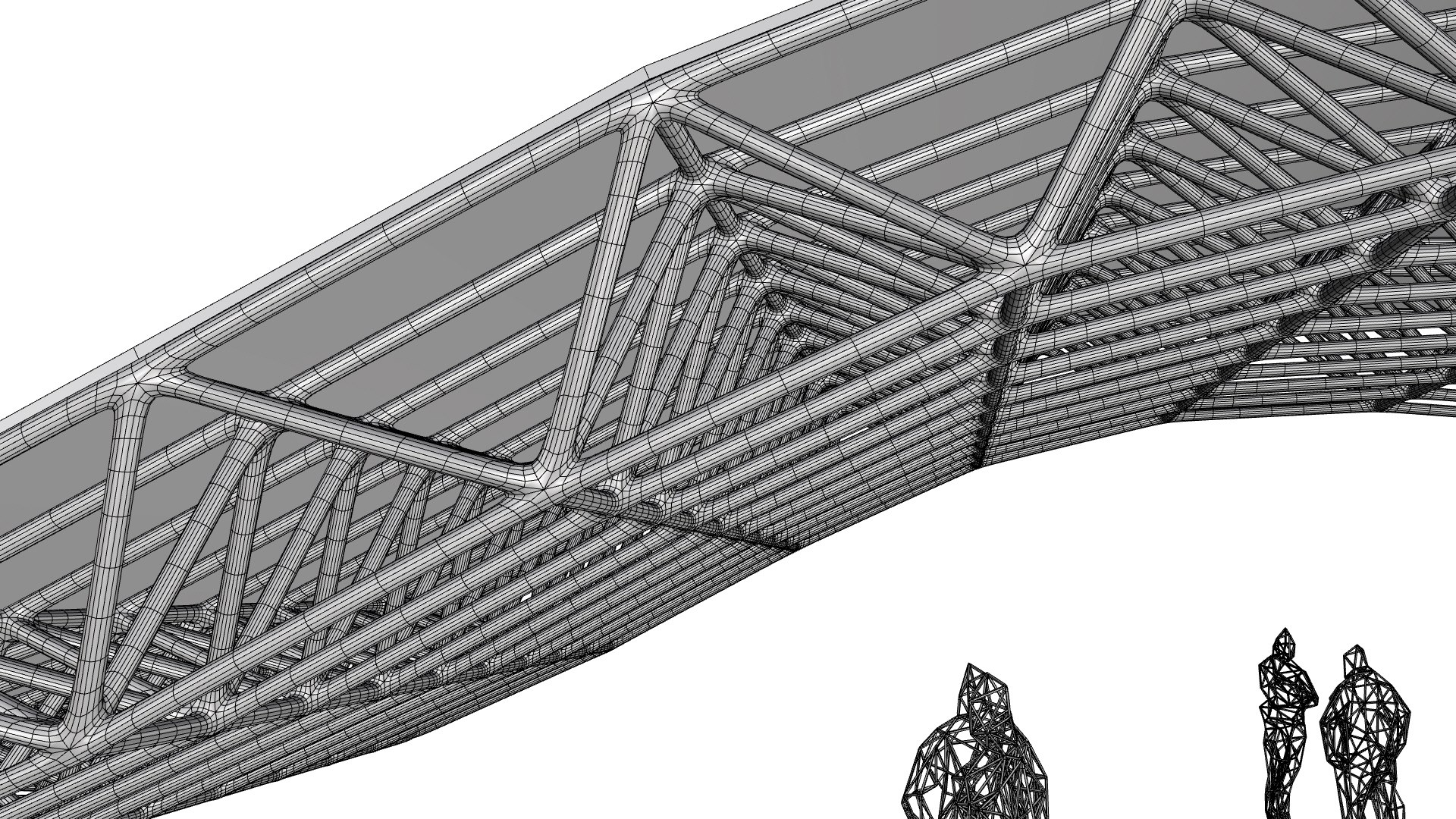 Space Truss Structure Wave 3D model - TurboSquid 2157840