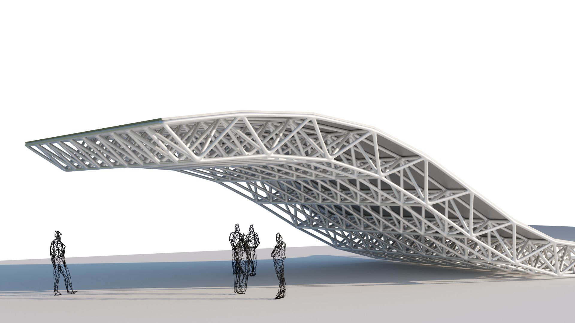 Space Truss Structure Wave 3D model - TurboSquid 2157840