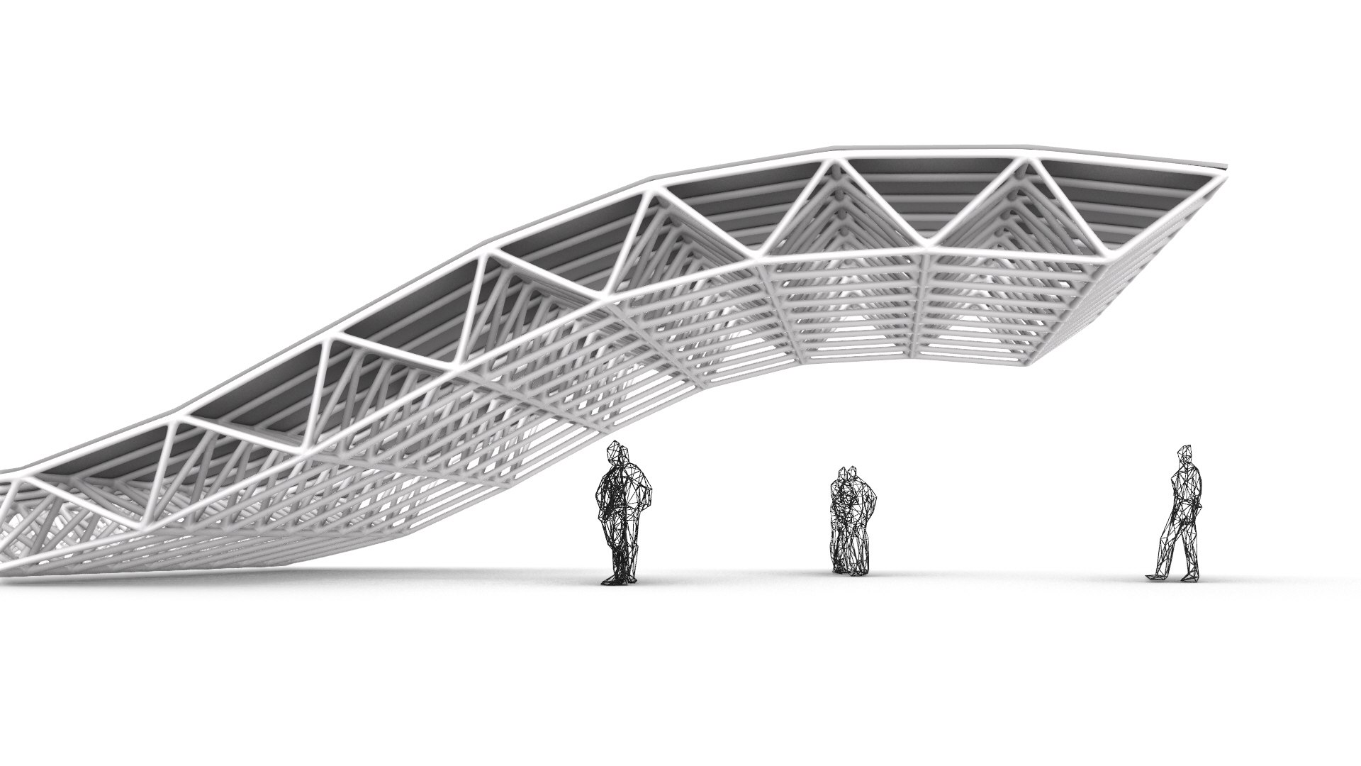 Space Truss Structure Wave 3D model - TurboSquid 2157840