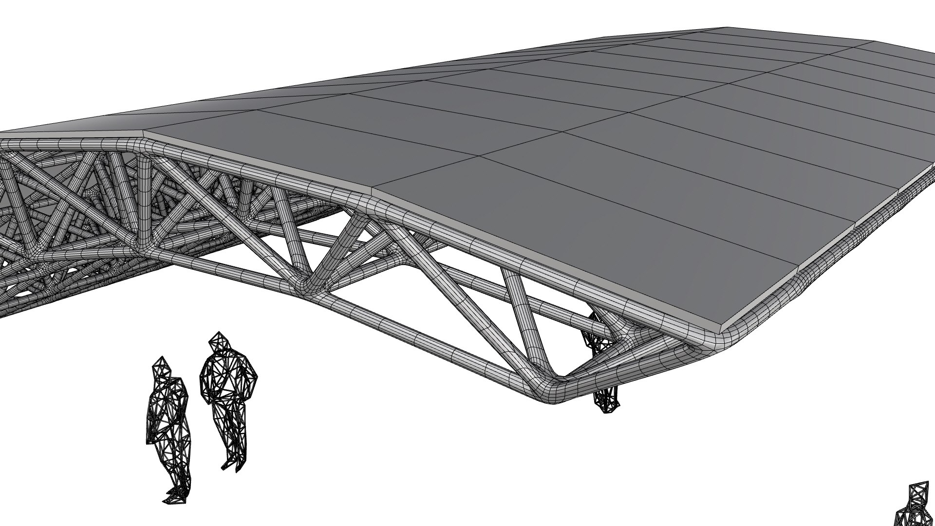 Space Truss Structure Wave 3D model - TurboSquid 2157840