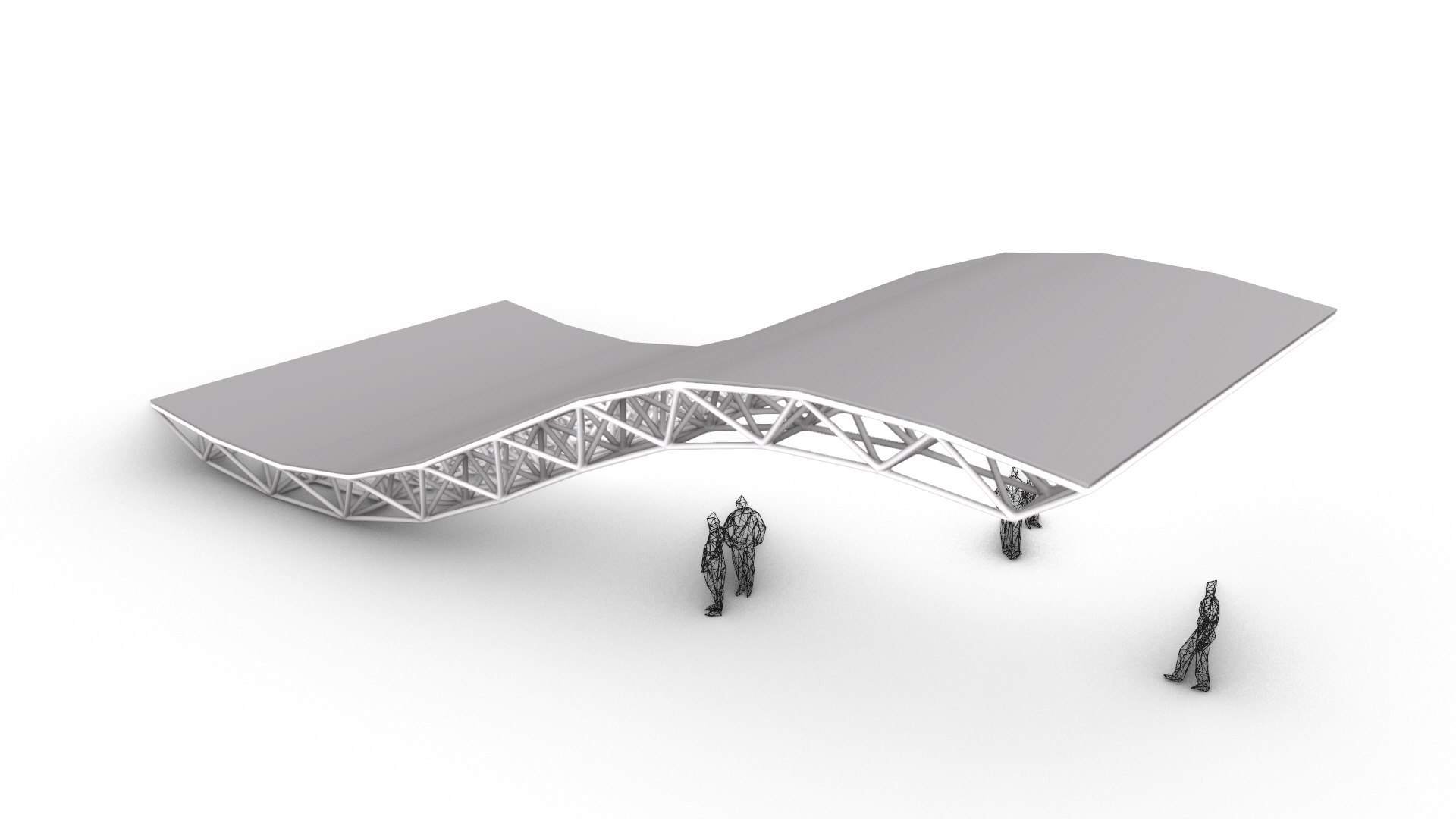 Space Truss Structure Wave 3D model - TurboSquid 2157840