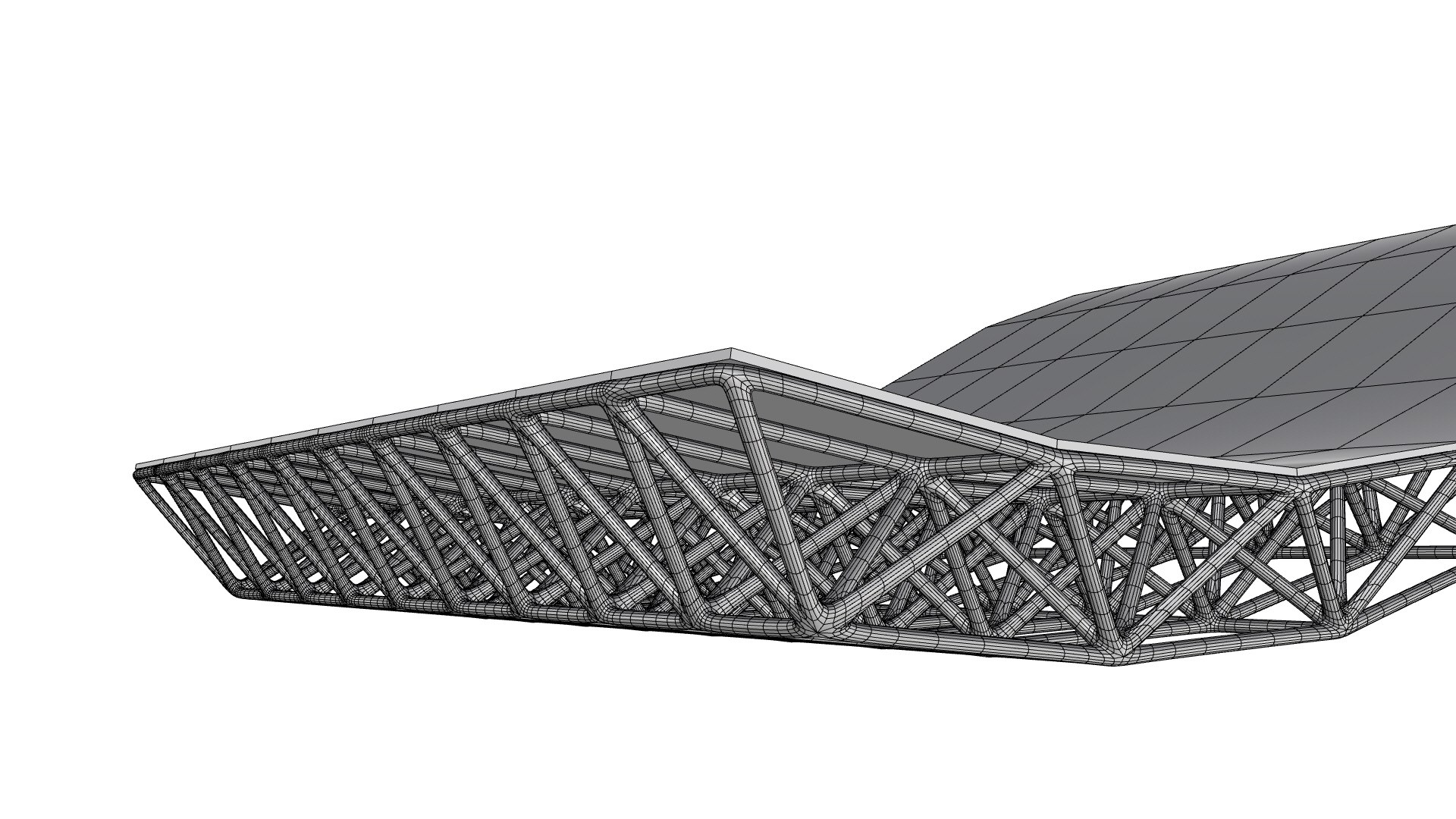 Space Truss Structure Wave 3D model - TurboSquid 2157840