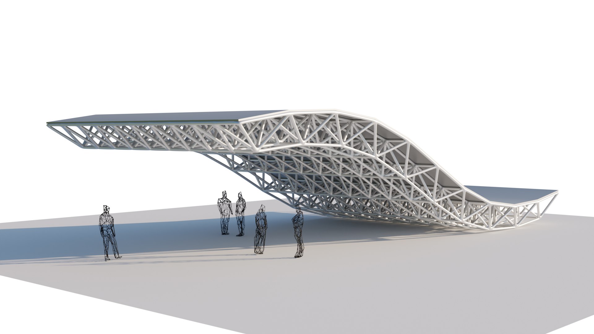 Space Truss Structure Wave 3D model - TurboSquid 2157840