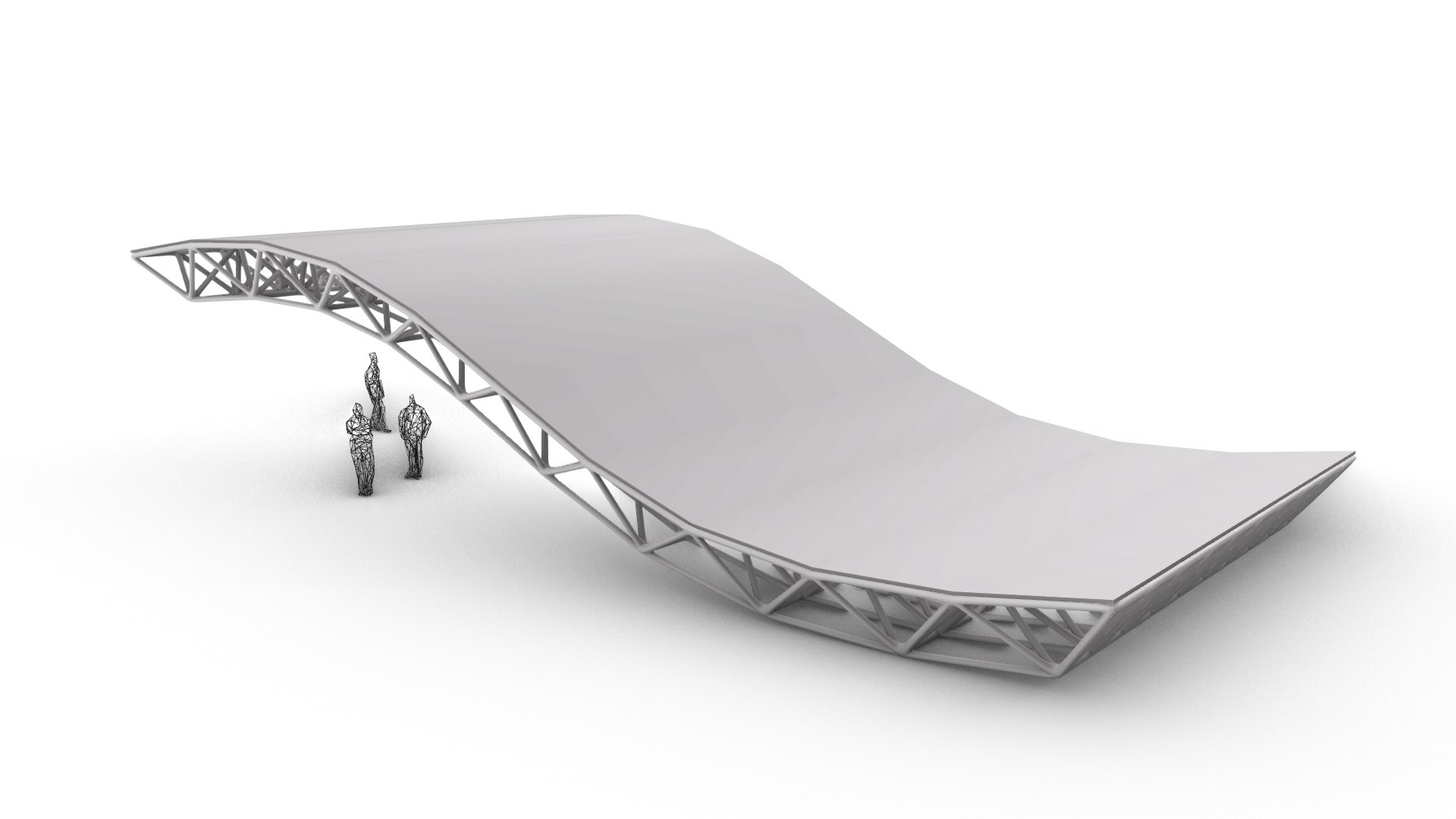 Space Truss Structure Wave 3D model - TurboSquid 2157840