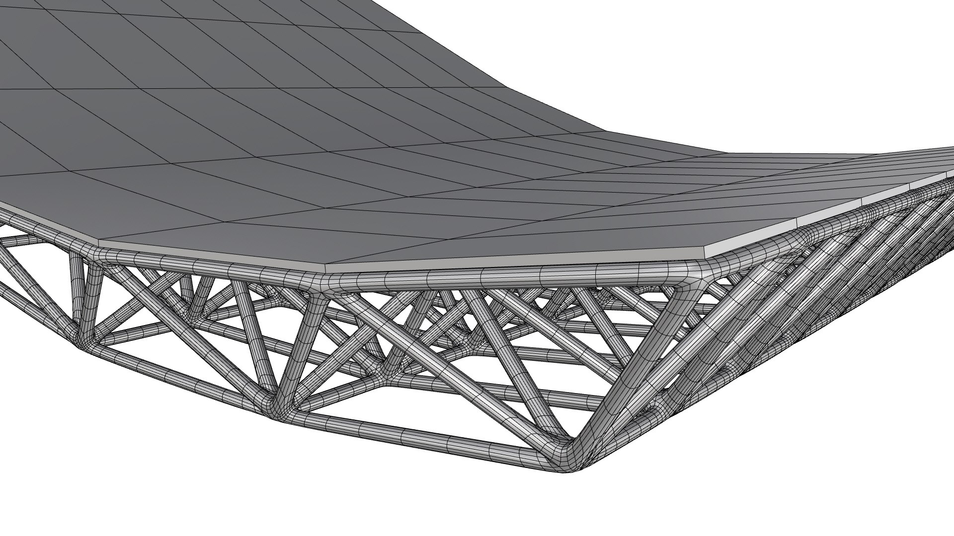 Space Truss Structure Wave 3D model - TurboSquid 2157840