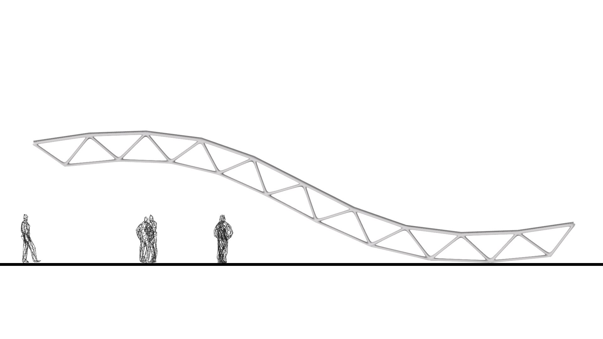 Space Truss Structure Wave 3D model - TurboSquid 2157840