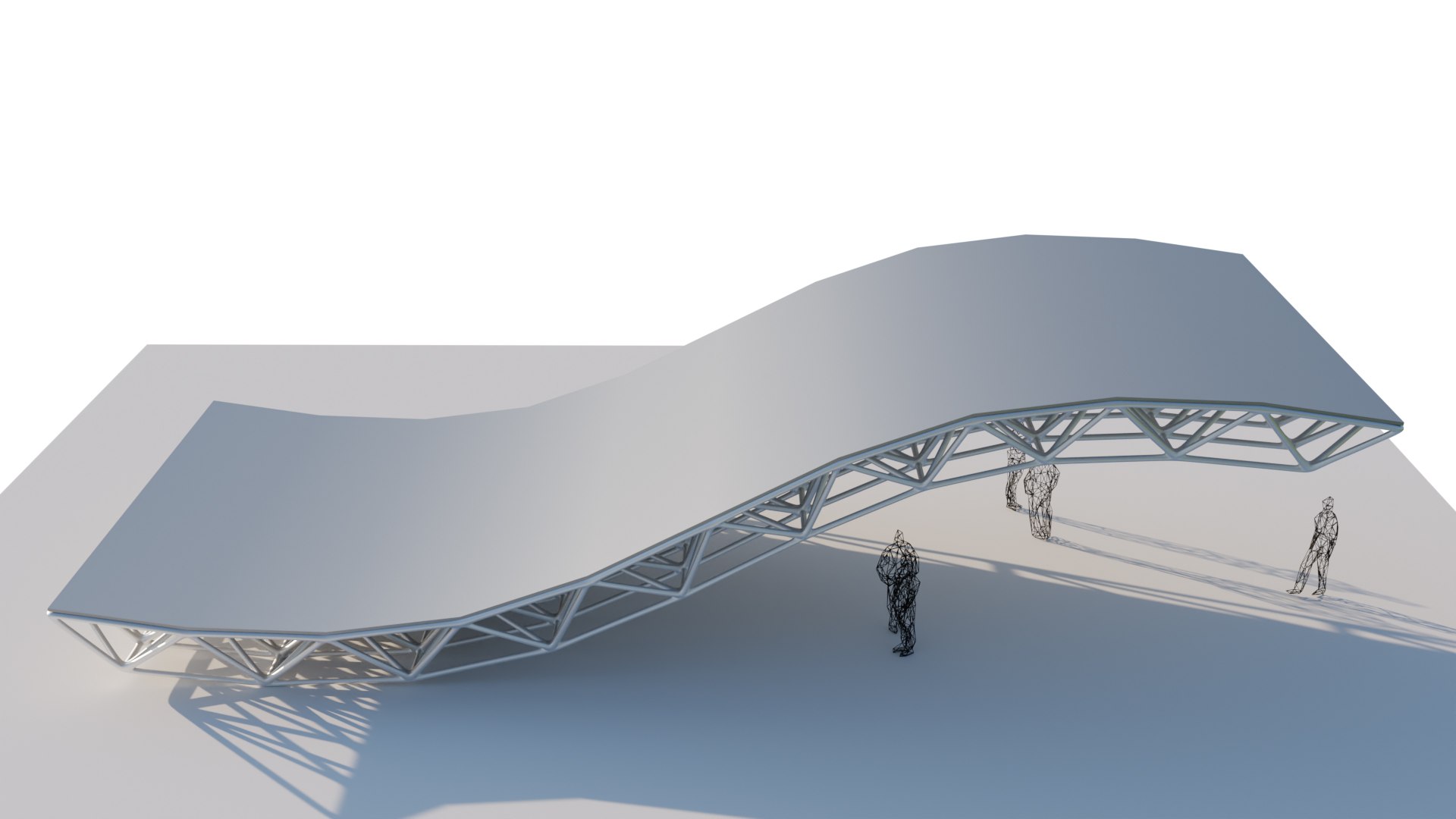 Space Truss Structure Wave 3D model - TurboSquid 2157840