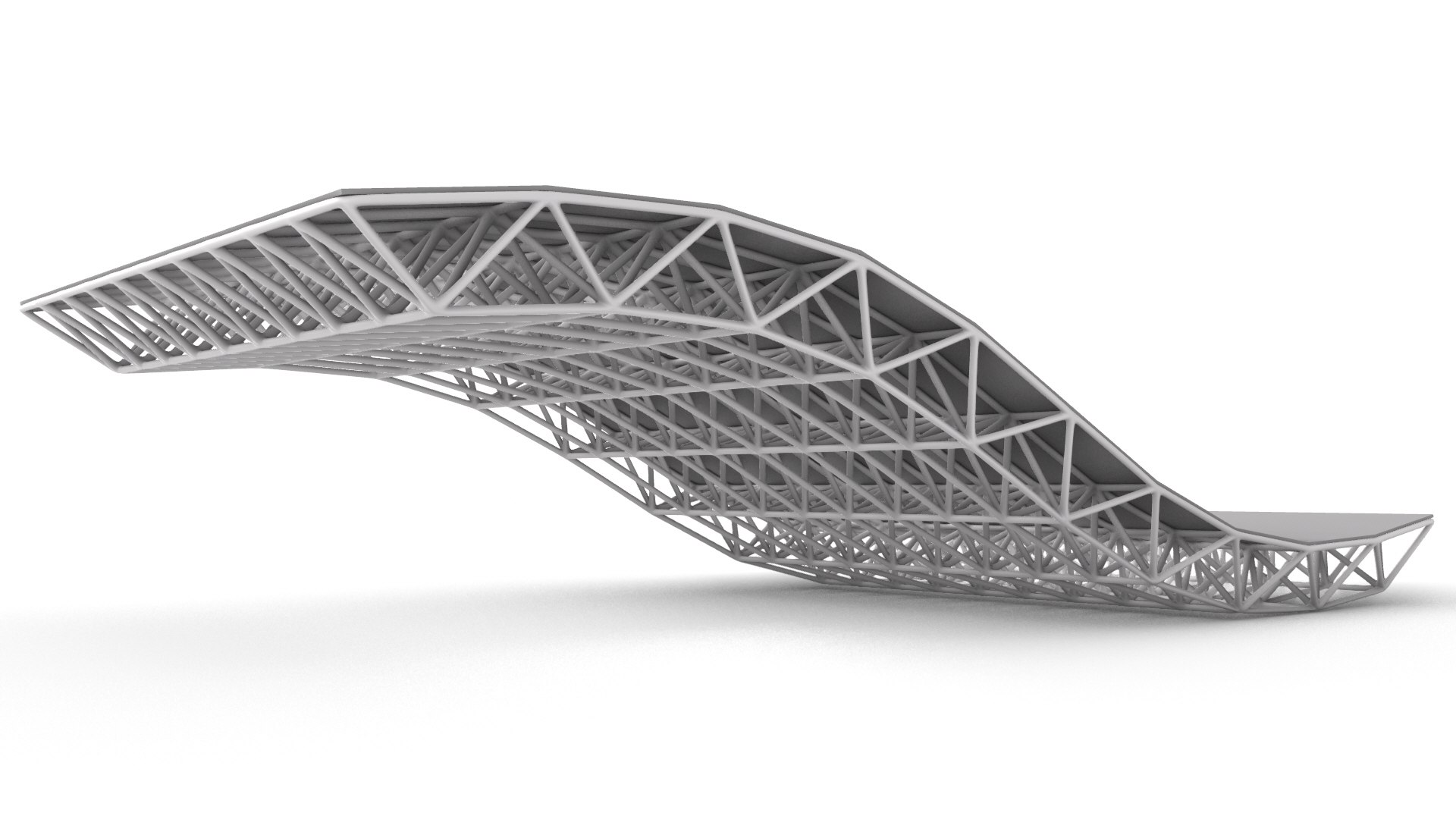 Space Truss Structure Wave 3D model - TurboSquid 2157840