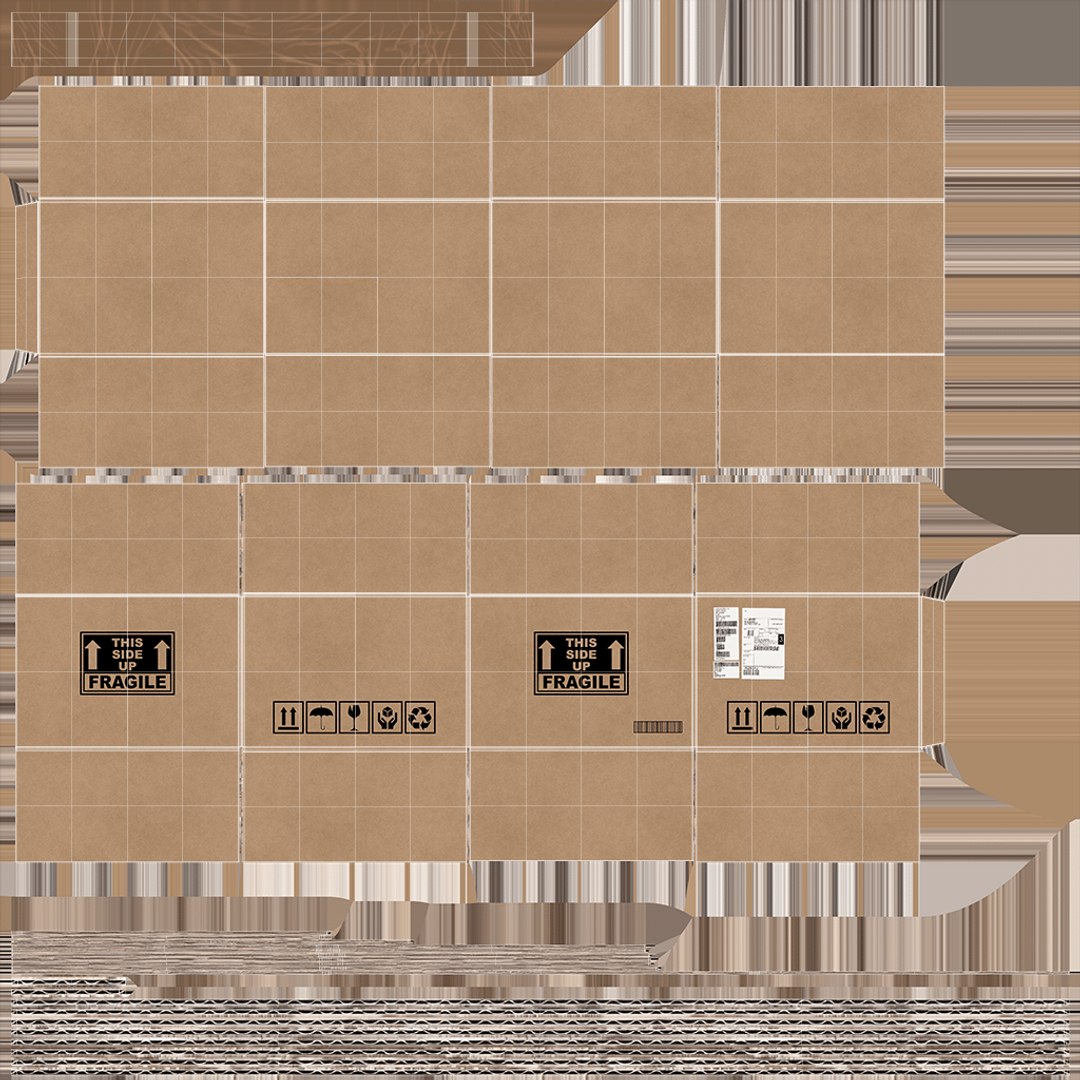 3D model Cardboard Box 4 Open - TurboSquid 2180073