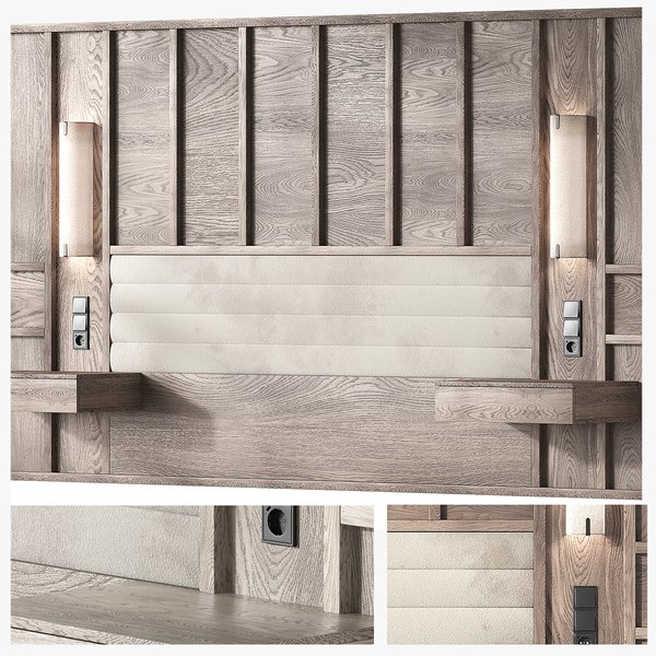 Kit de cabeceira de parede para quarto Mesa de cabeceira e luminárias ...