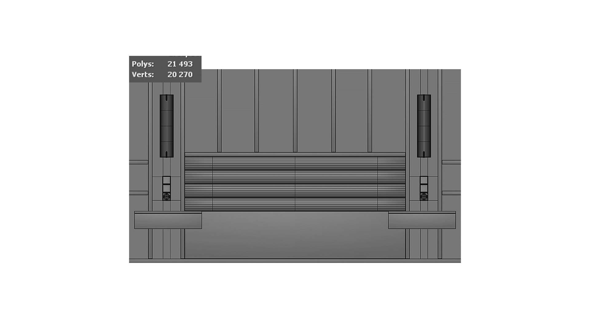 Bedroom Wall Headboard Kit Nightstand And Lamps Model - TurboSquid 2254338