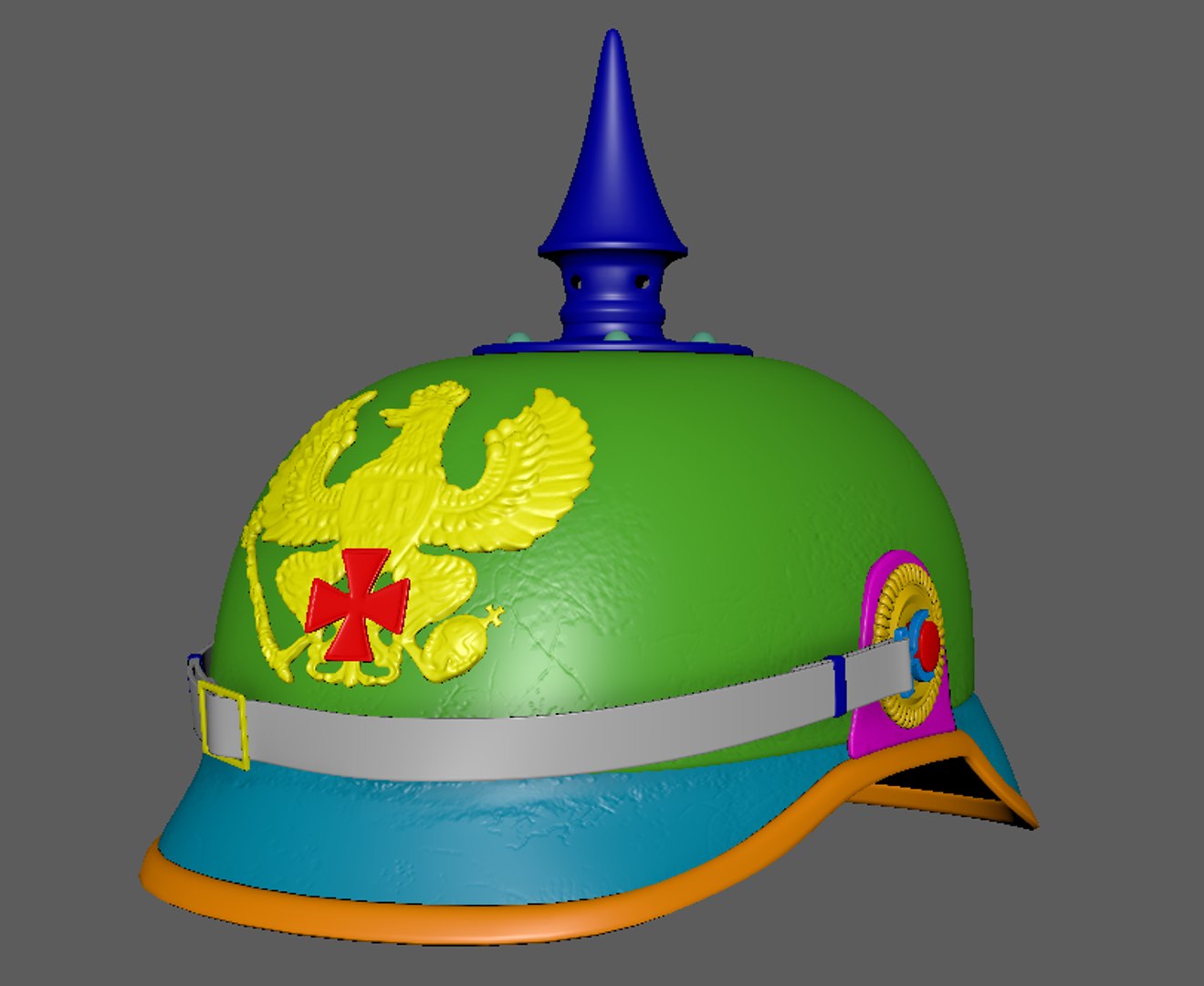 3d German Pickelhaube Helmet