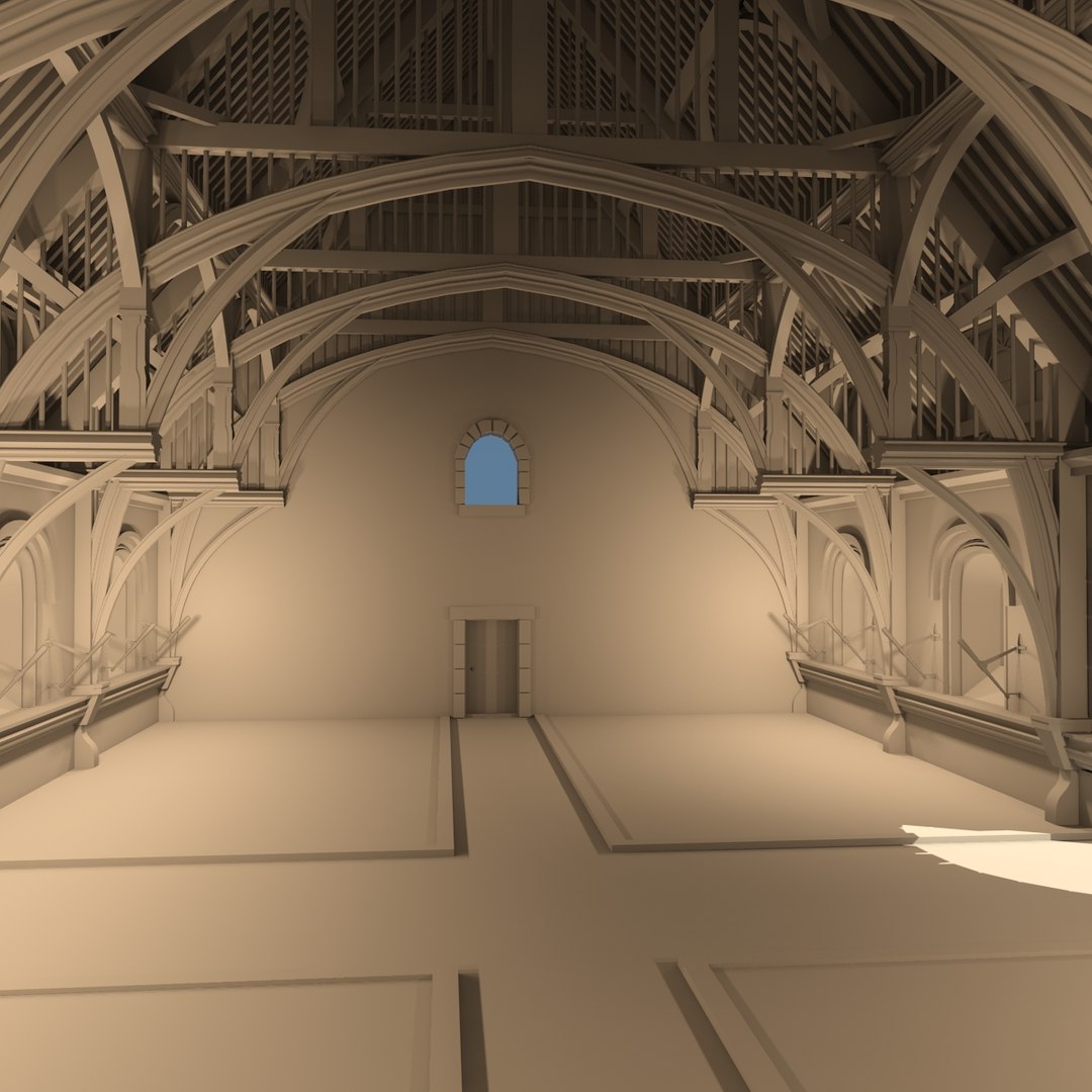 3d medieval market hall