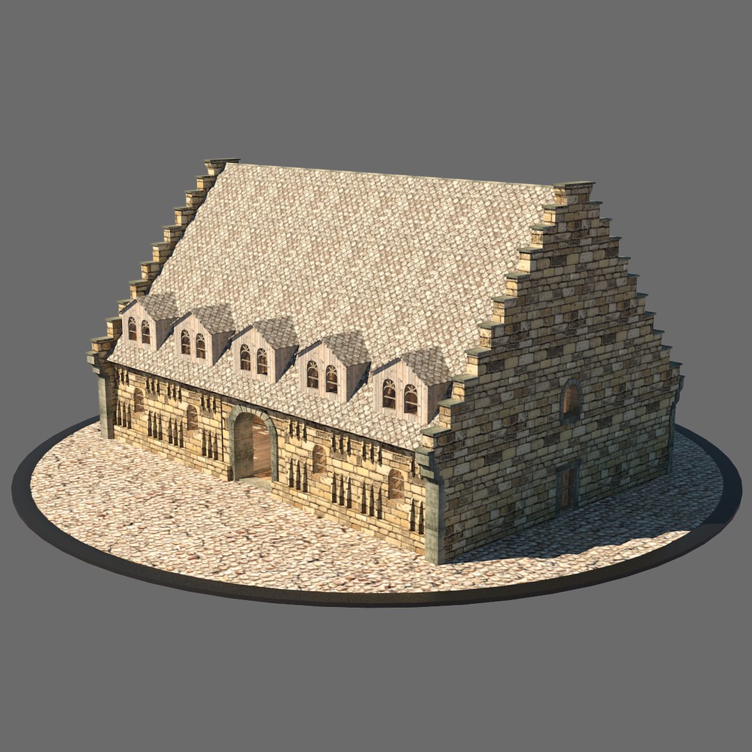 3d medieval market hall