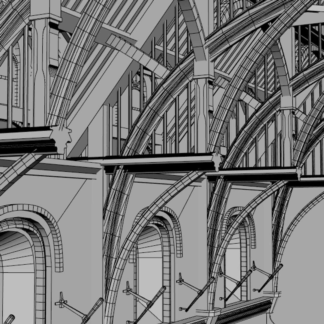 3d medieval market hall