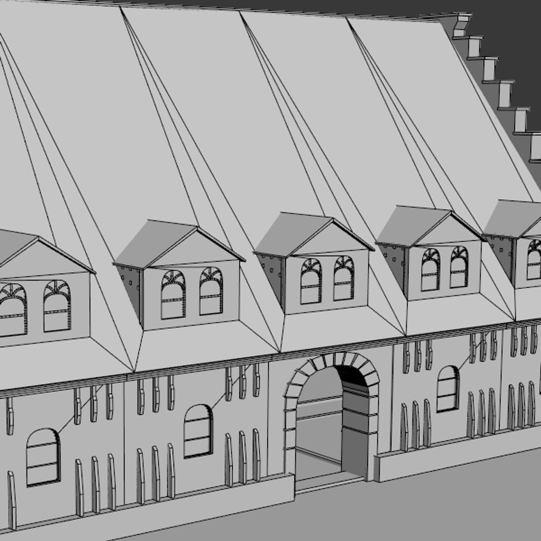 3d medieval market hall