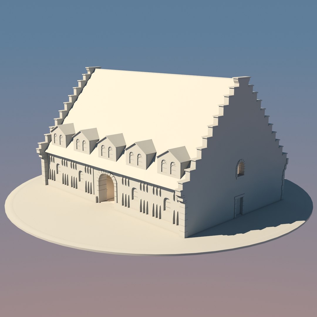 3d medieval market hall