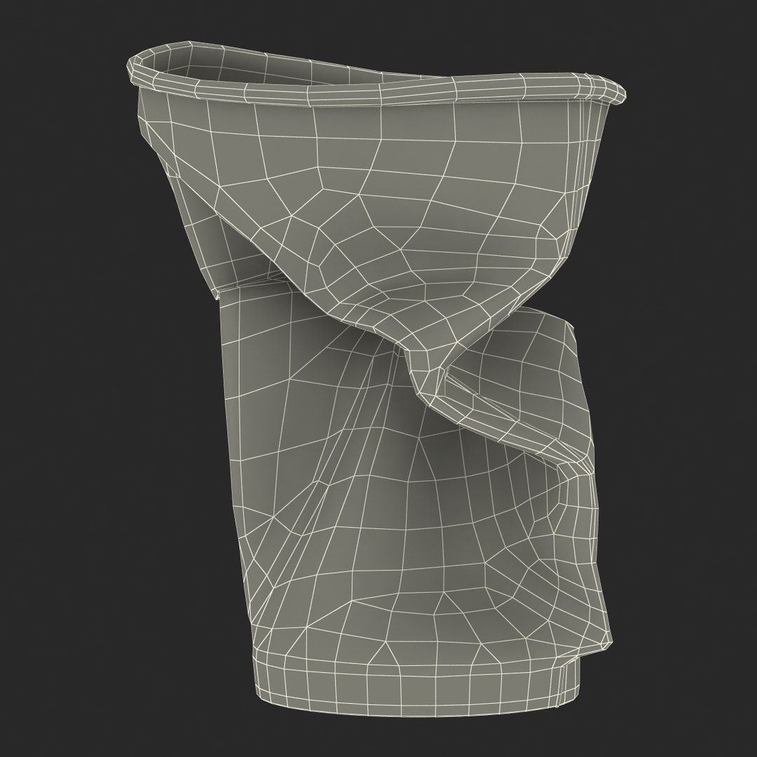 3d model crumpled drink cup coca cola
