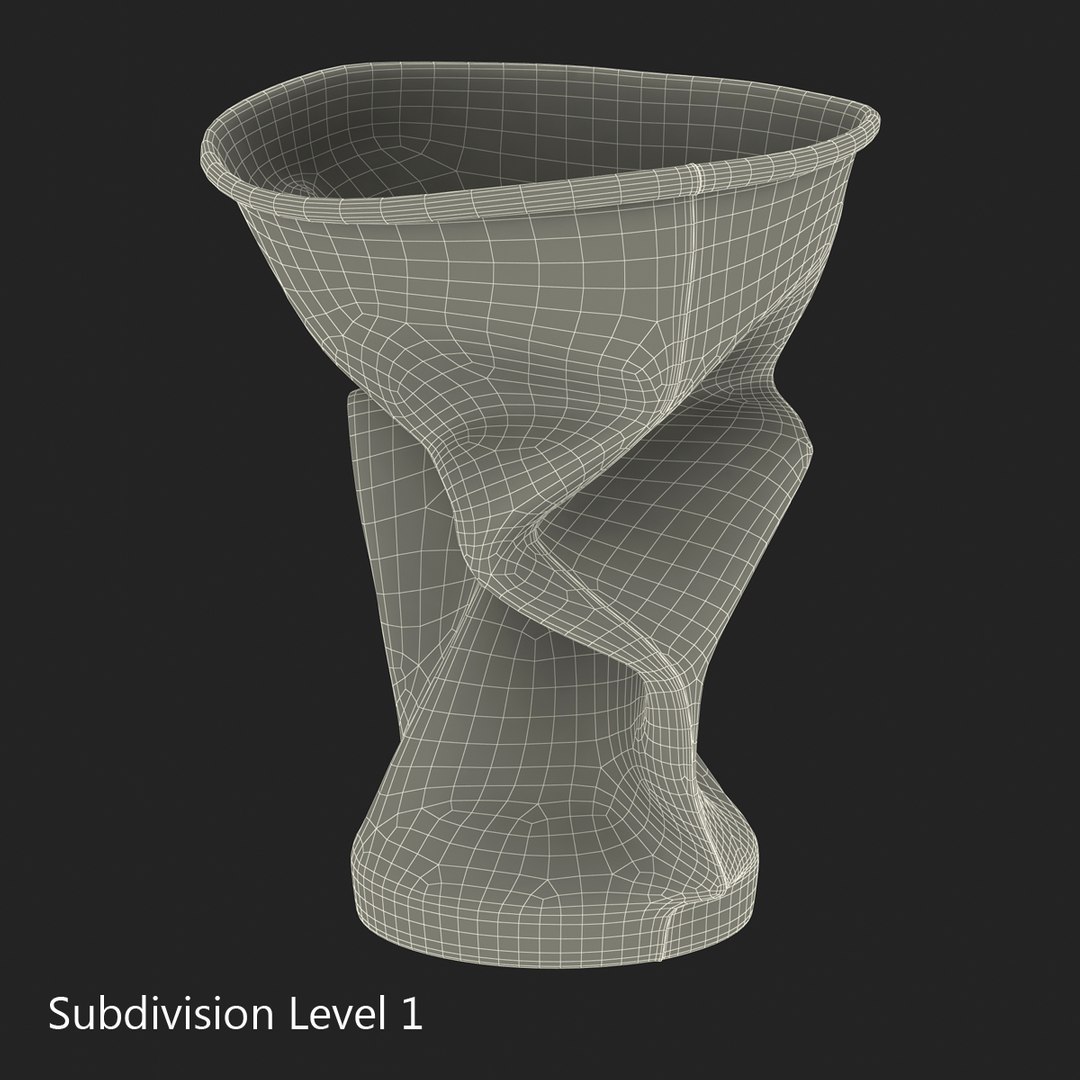 3d model crumpled drink cup coca cola