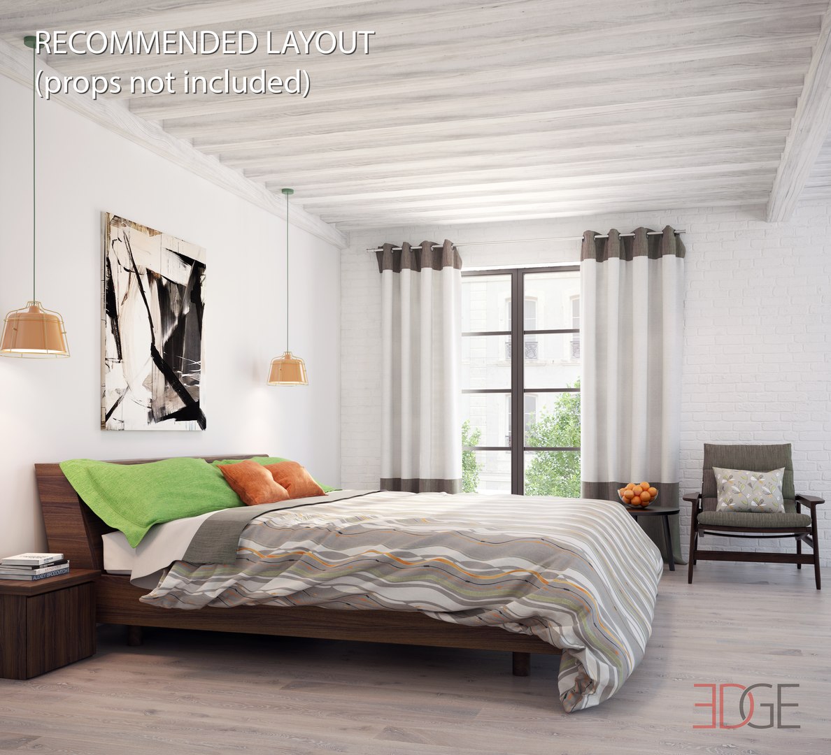 3d model loft scene photorealistic