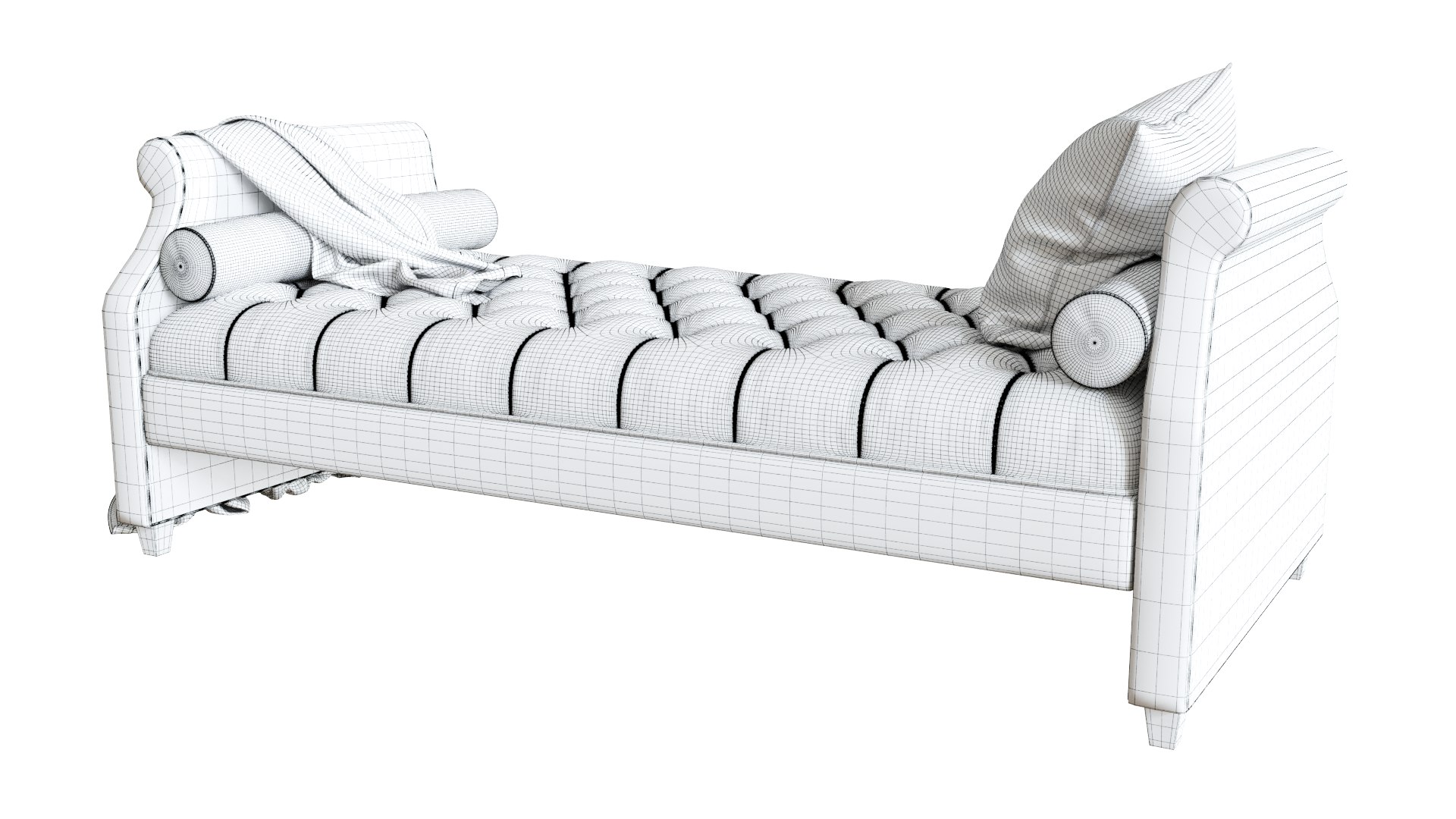 3d Tufted Sofa Bed Model