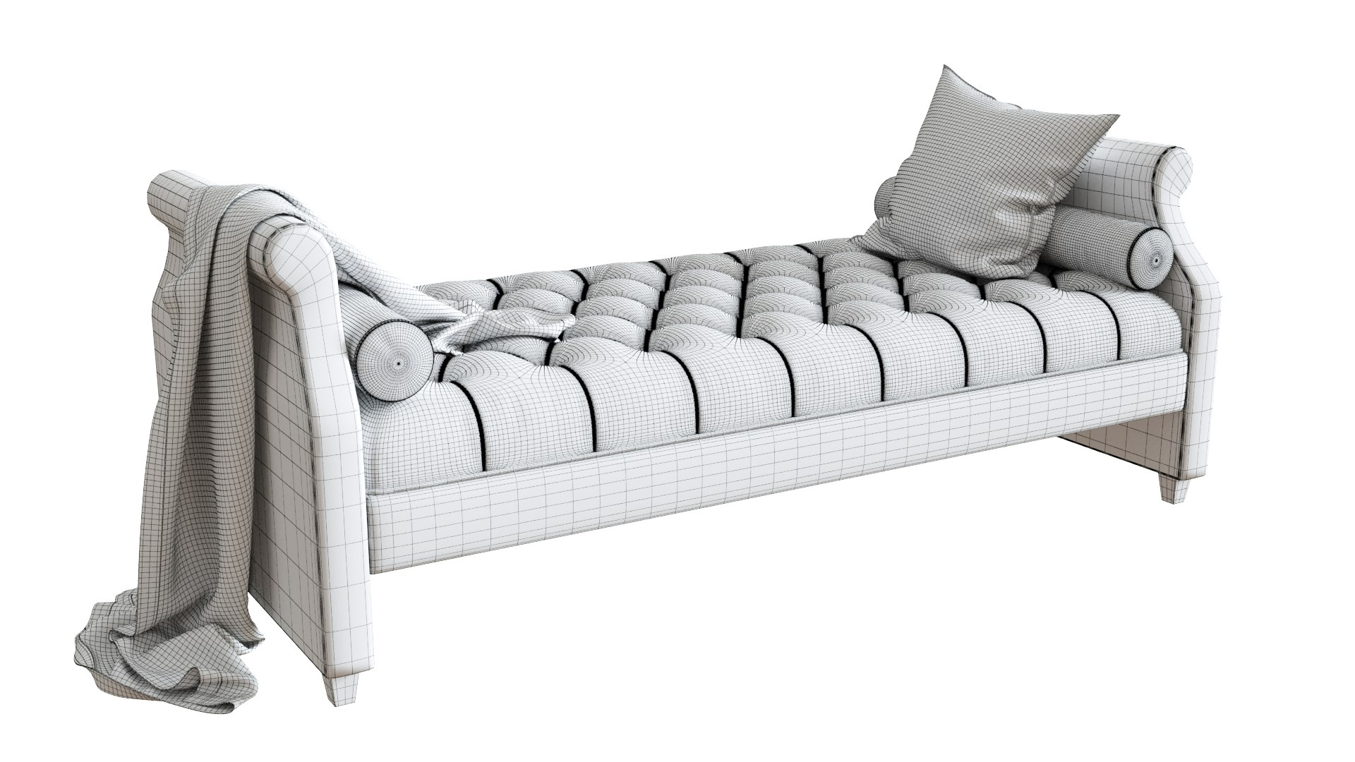 3d Tufted Sofa Bed Model