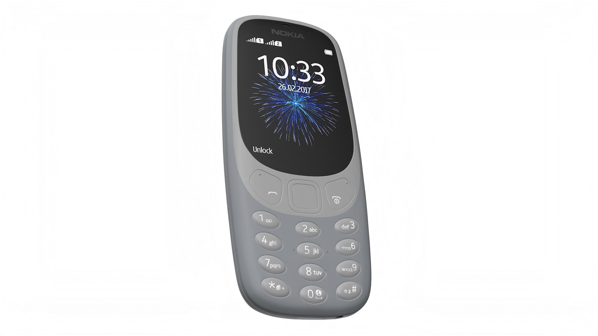 Grey Nokia 3310 New Lights On 3D Model - TurboSquid 2264776