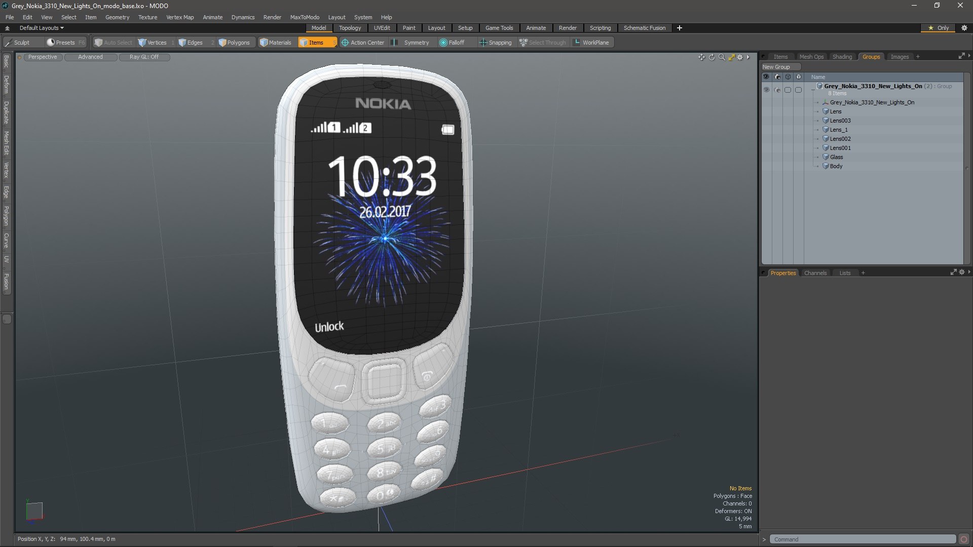 Grey Nokia 3310 New Lights On 3D Model - TurboSquid 2264776