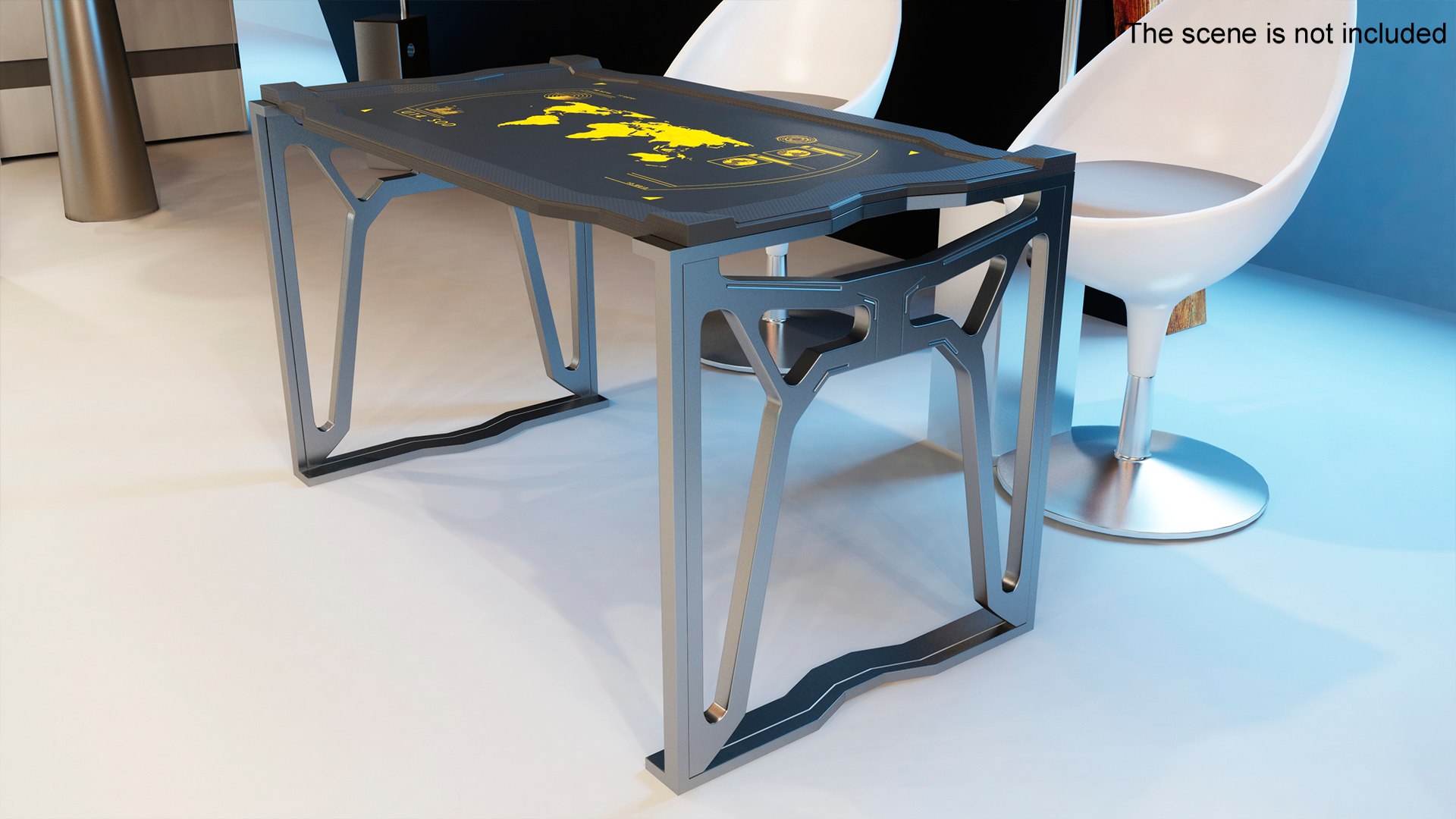 3D Model Sci-fi Table Orange - TurboSquid 2123594