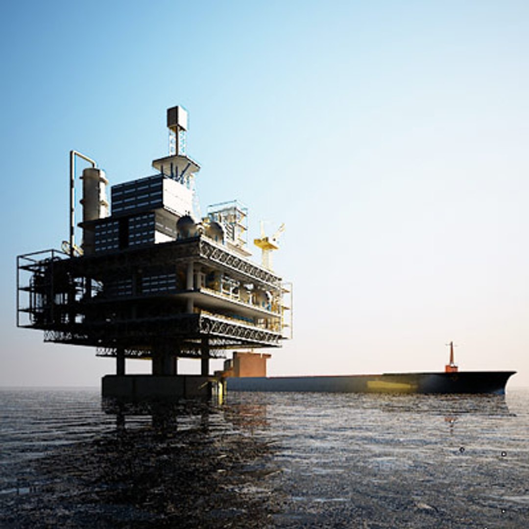 3d Spar Oil Platform Tanker Ship Model
