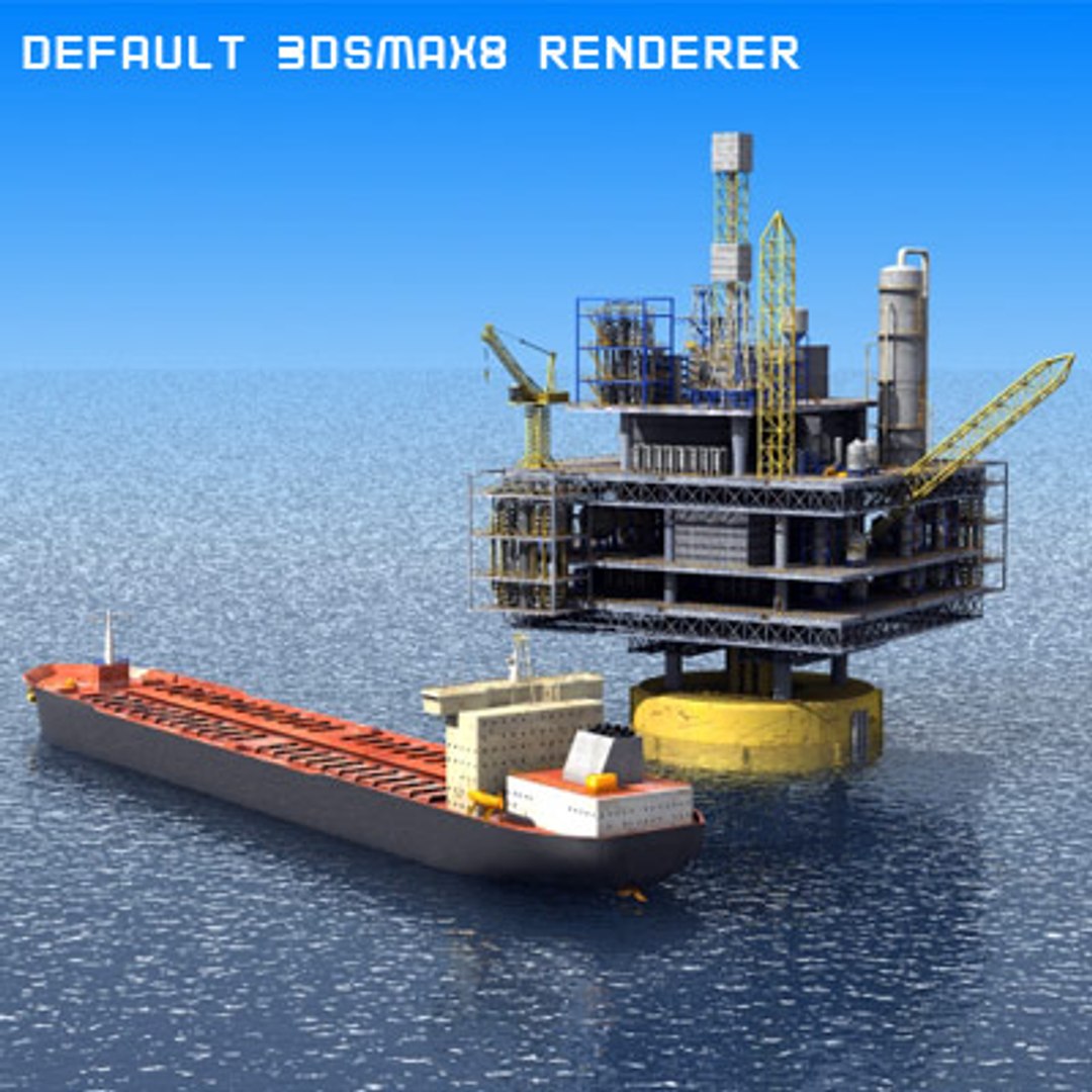3d Spar Oil Platform Tanker Ship Model