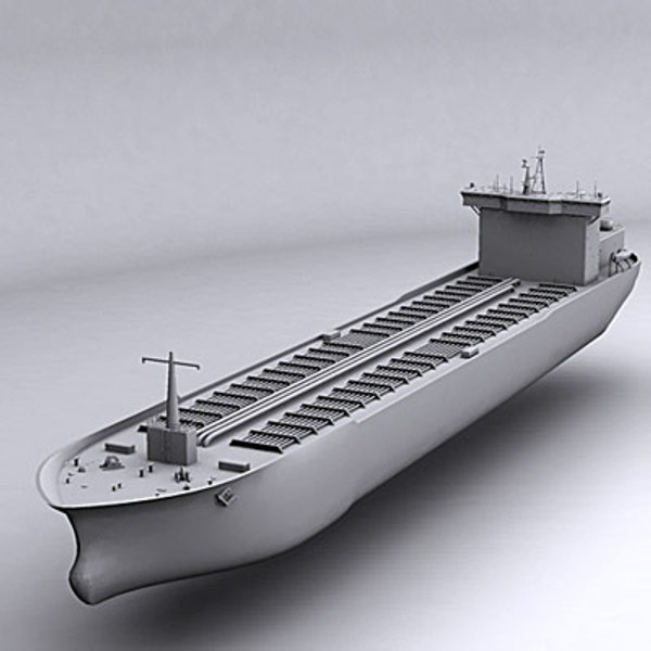 3d spar oil platform tanker ship model