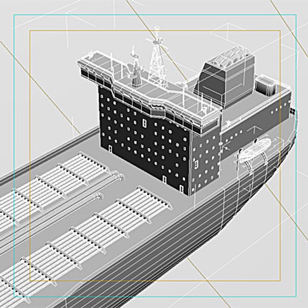 3d spar oil platform tanker ship model