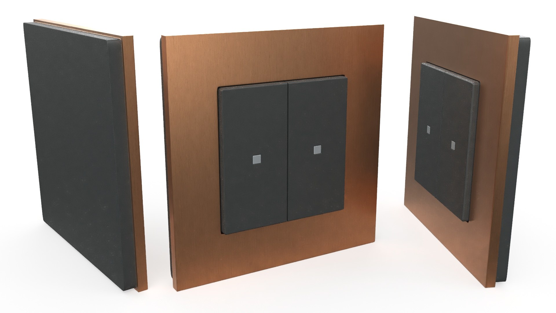 Dual Light Switch Panel Copper Black Model - TurboSquid 2409988