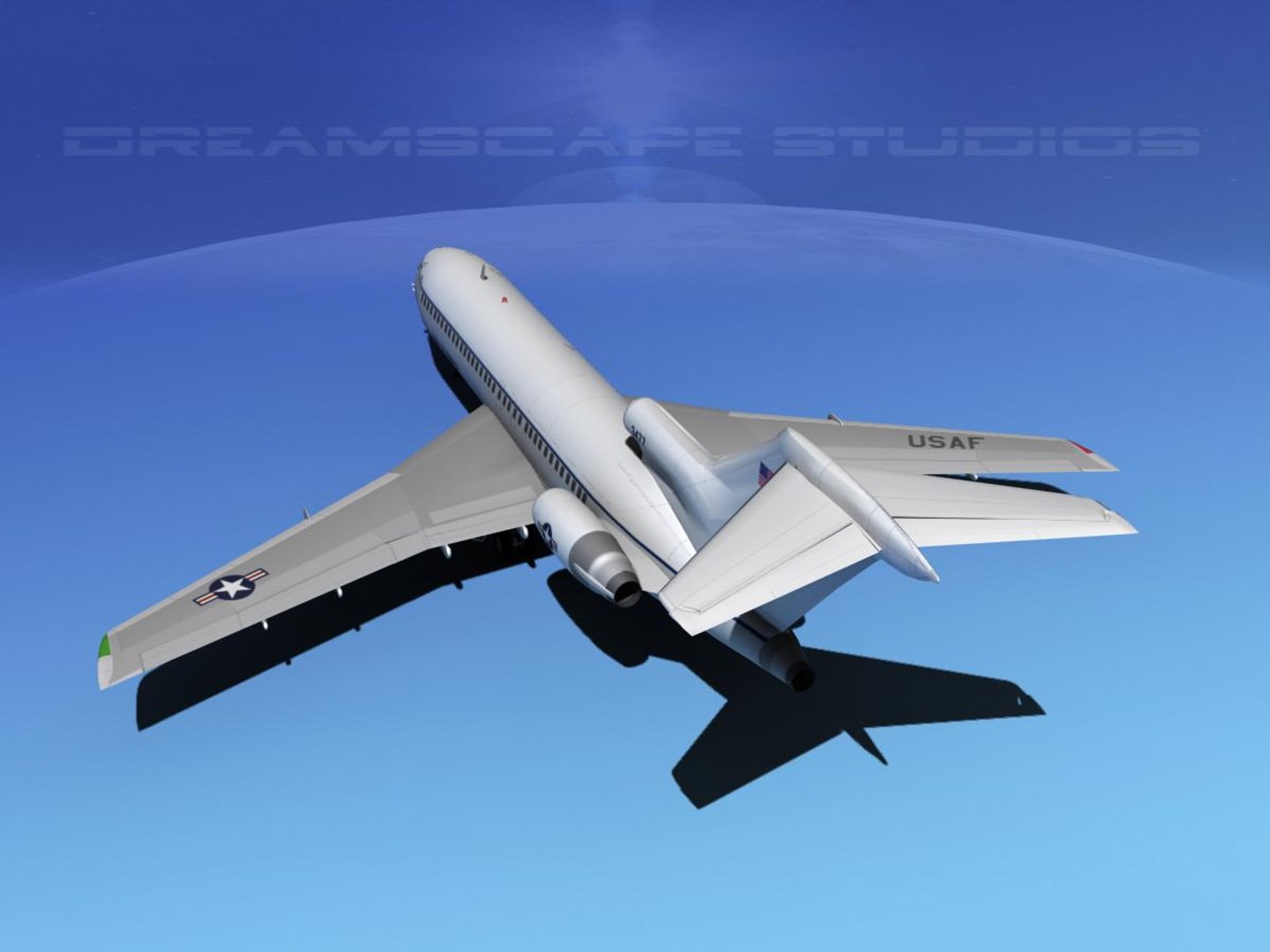 turbines c-22a boeing 727-100 3d dxf